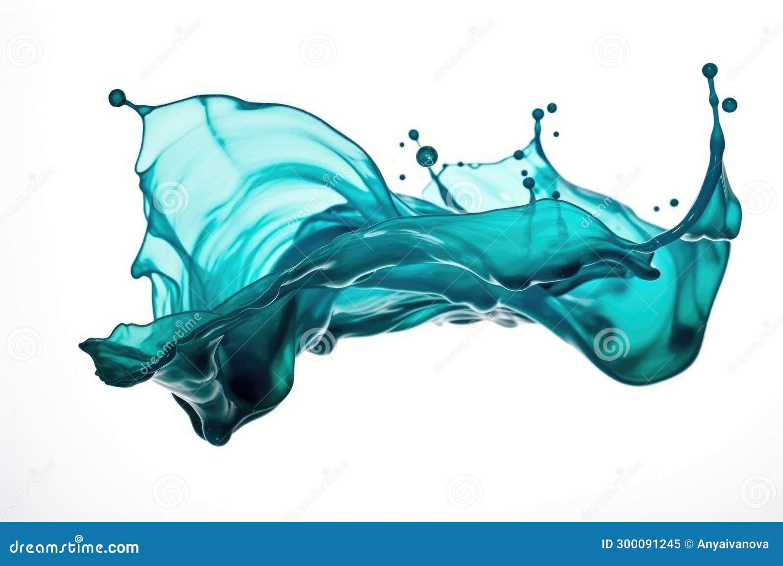 A Splash of Blue Liquid on a White Background, Close Up View of a Tile ...
