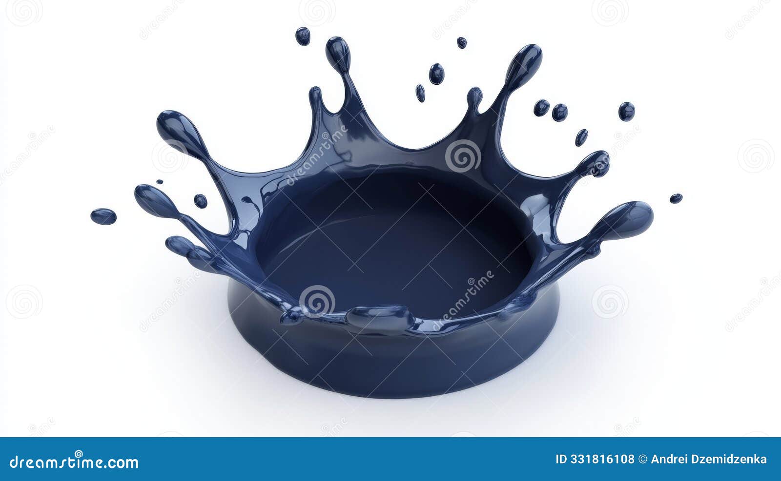 A Splash of Blue Navy Water on a White Background Represents an ...