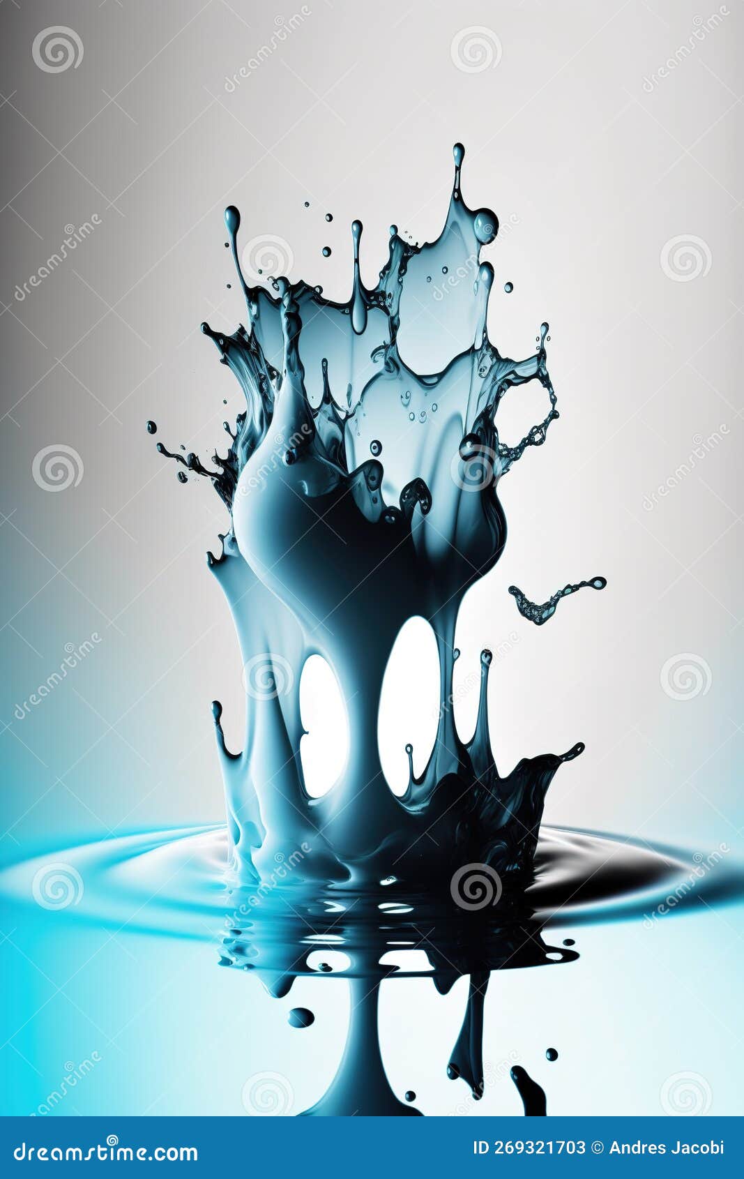 Splash of Blue Paint of Water. Blue Colors Stock Illustration ...