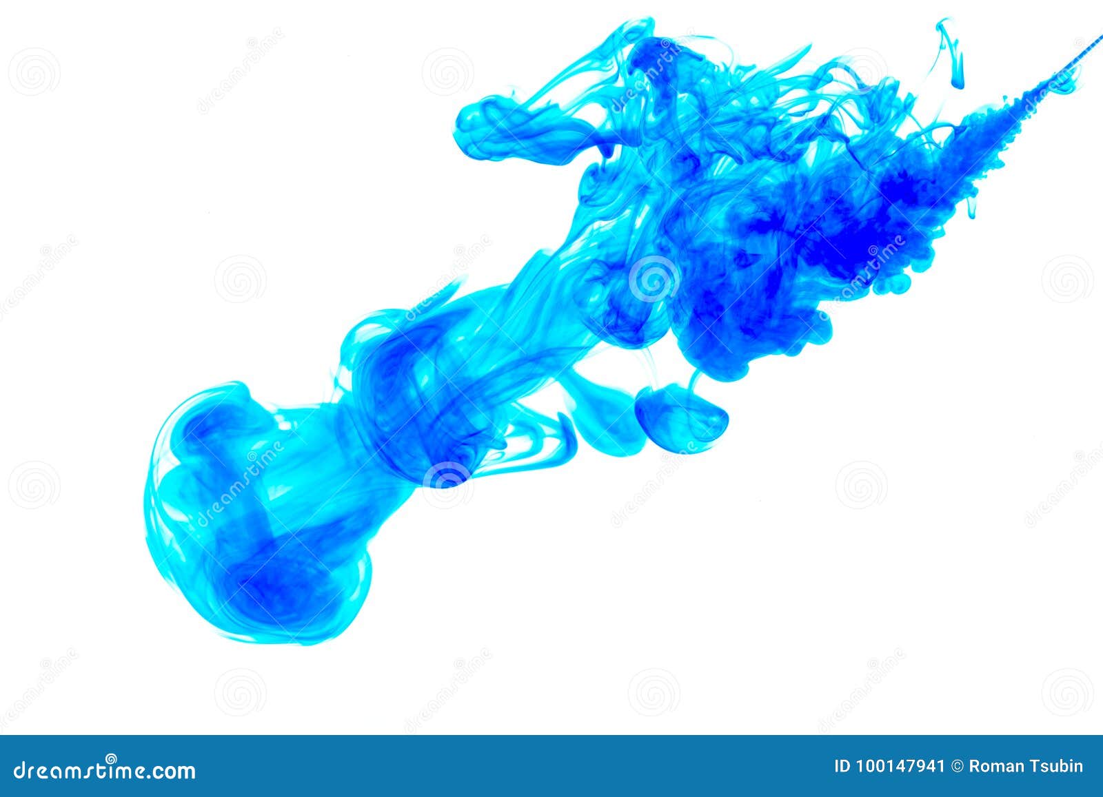 Splash of Blue Paint in Water Stock Illustration - Illustration of ...