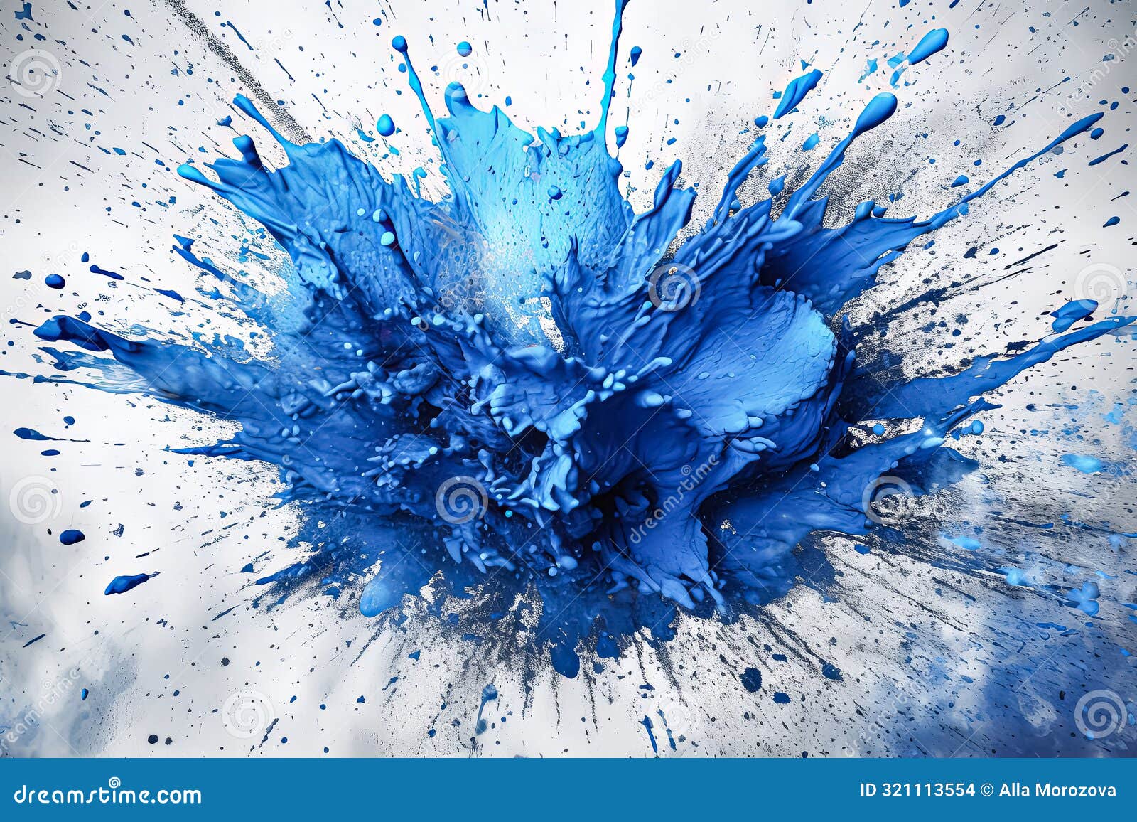 A Splash of Blue Paint on a White Background. Stock Photo - Image of ...