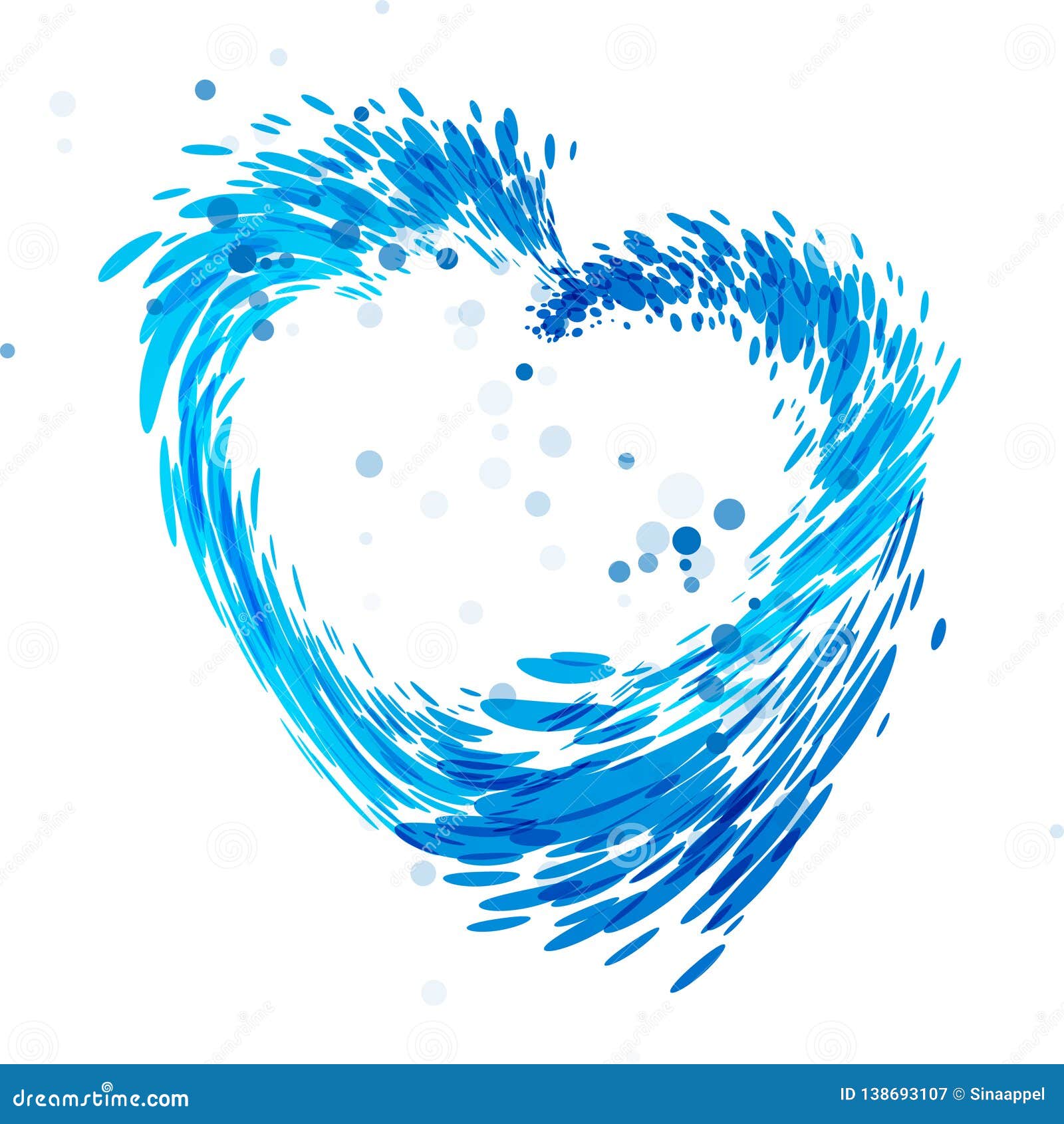 Splash Blue Water Heart Vector Stock Vector - Illustration of fresh ...