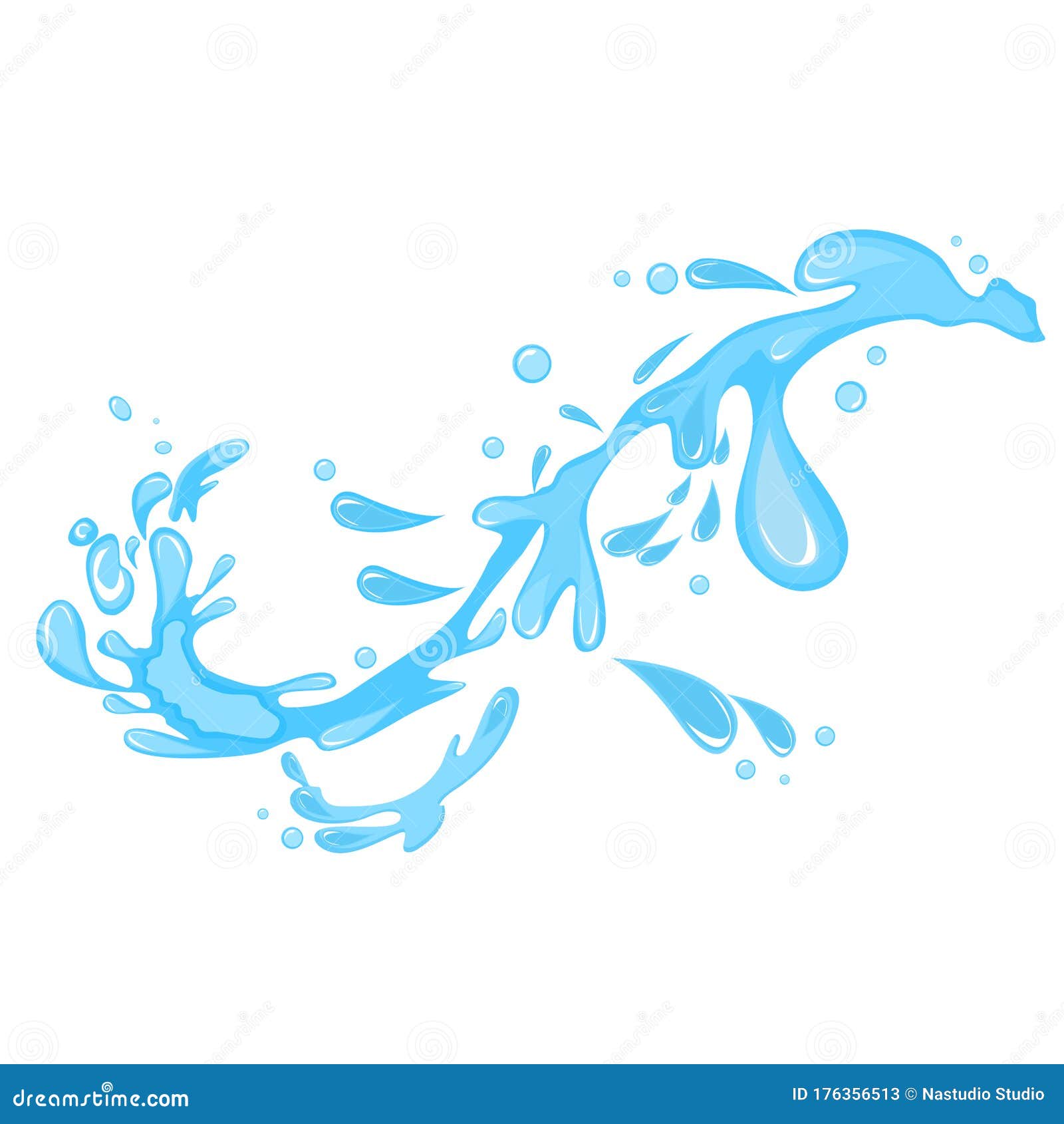 Splash Blue Water into Long Lines on a Transparent Background Stock ...