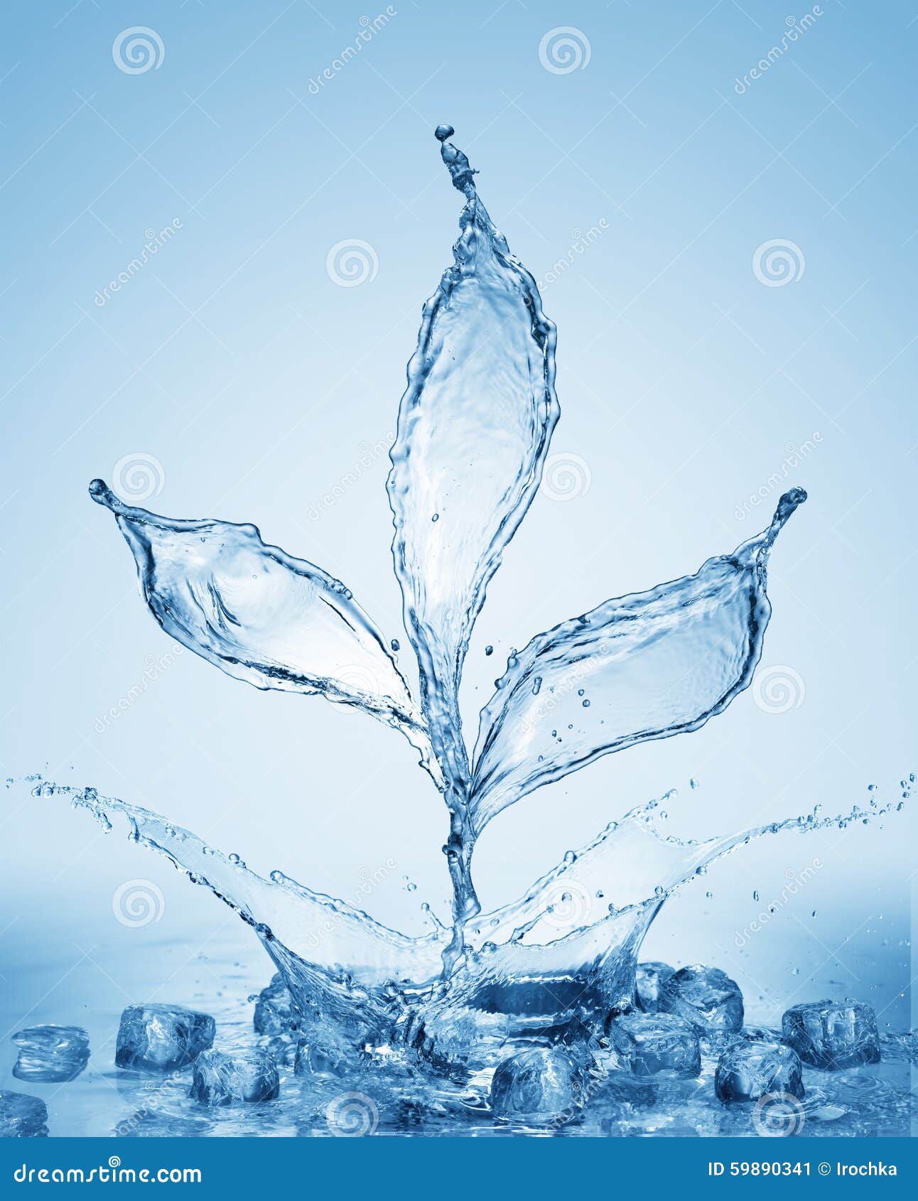 Splash of blue water plant stock image. Image of healthy - 59890341
