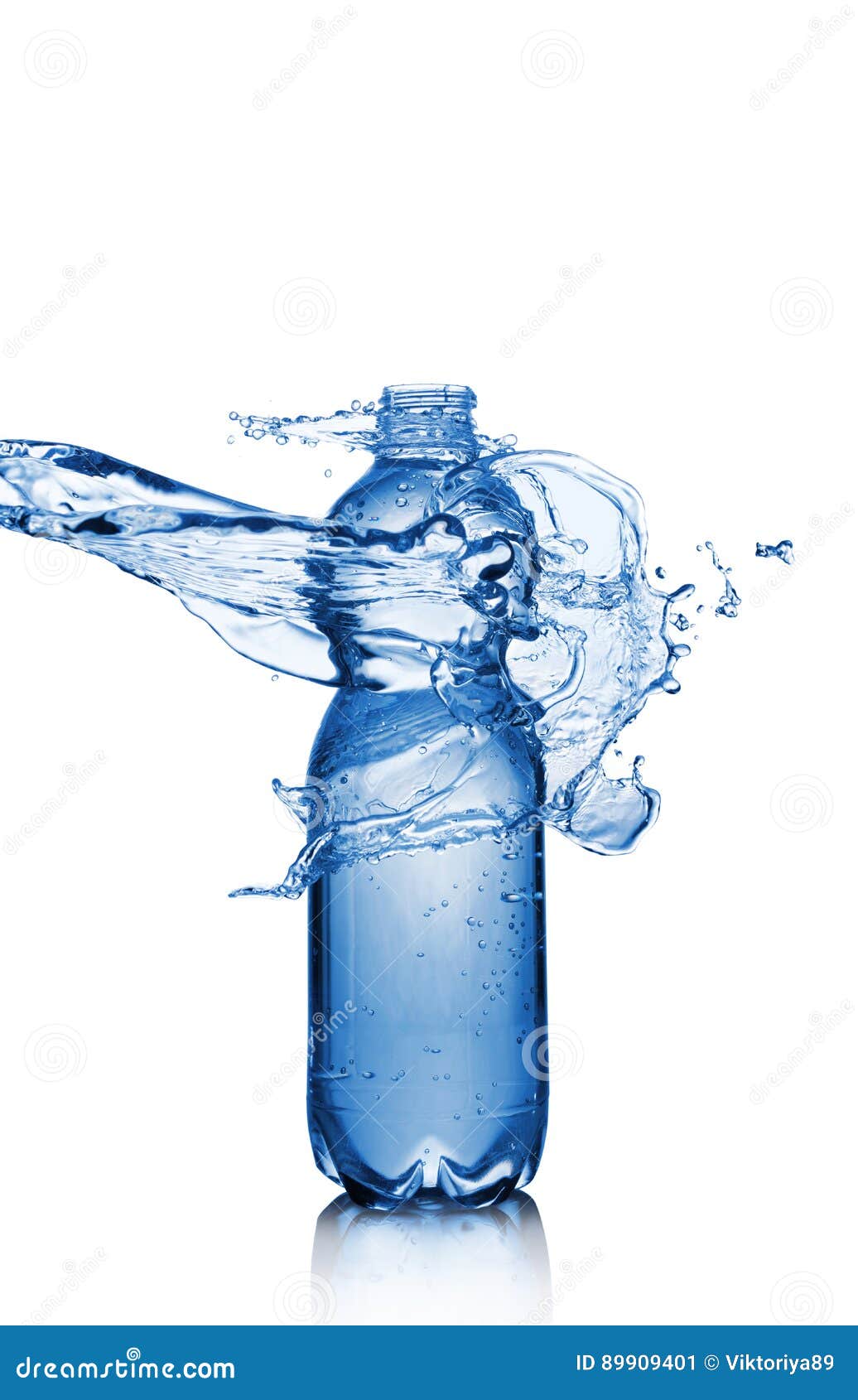 Splash in Bottle of Blue Sparkling Water Stock Image - Image of color ...