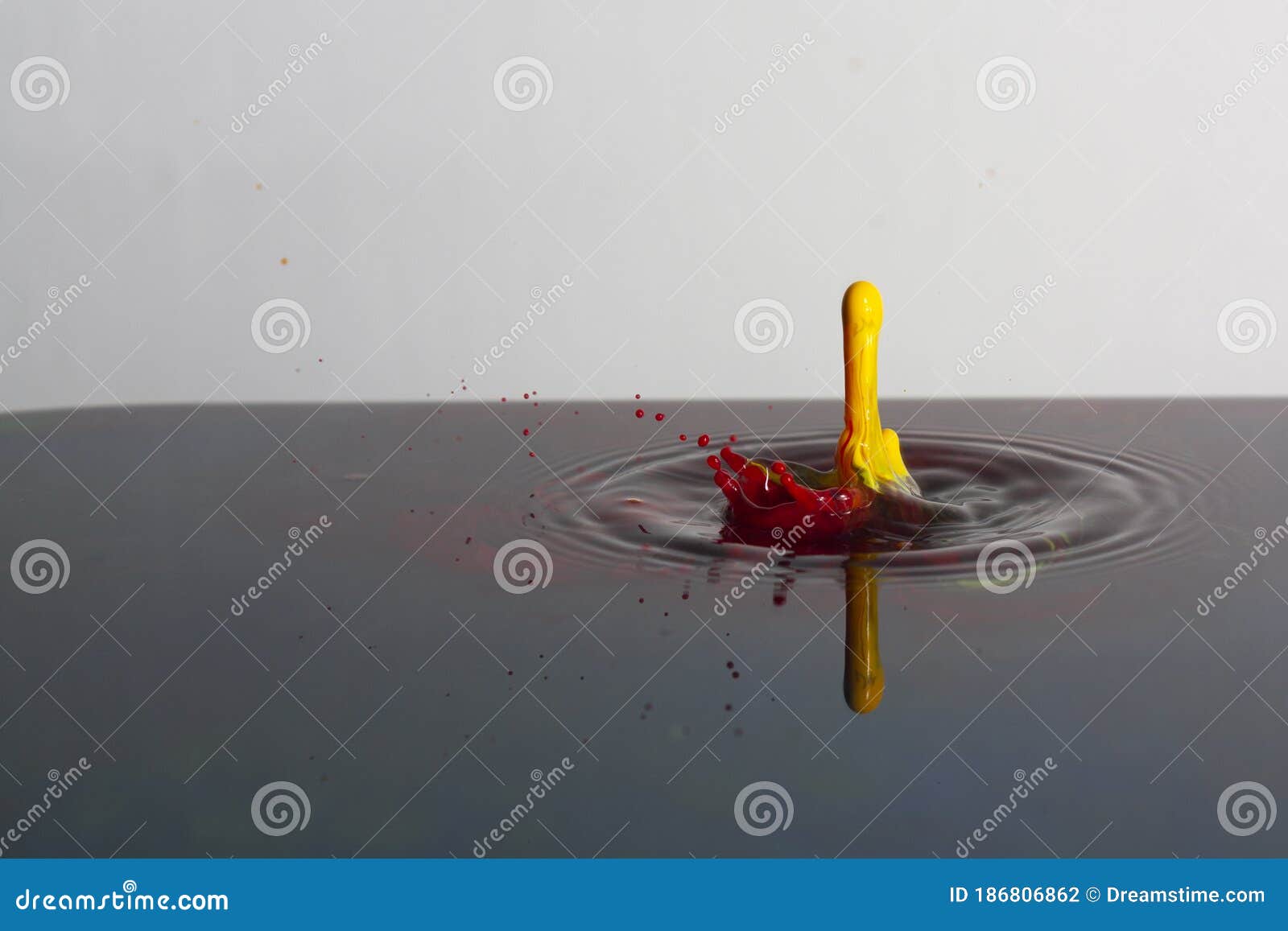 Splash of Bright Paint in Still Water Stock Photo - Image of flow ...