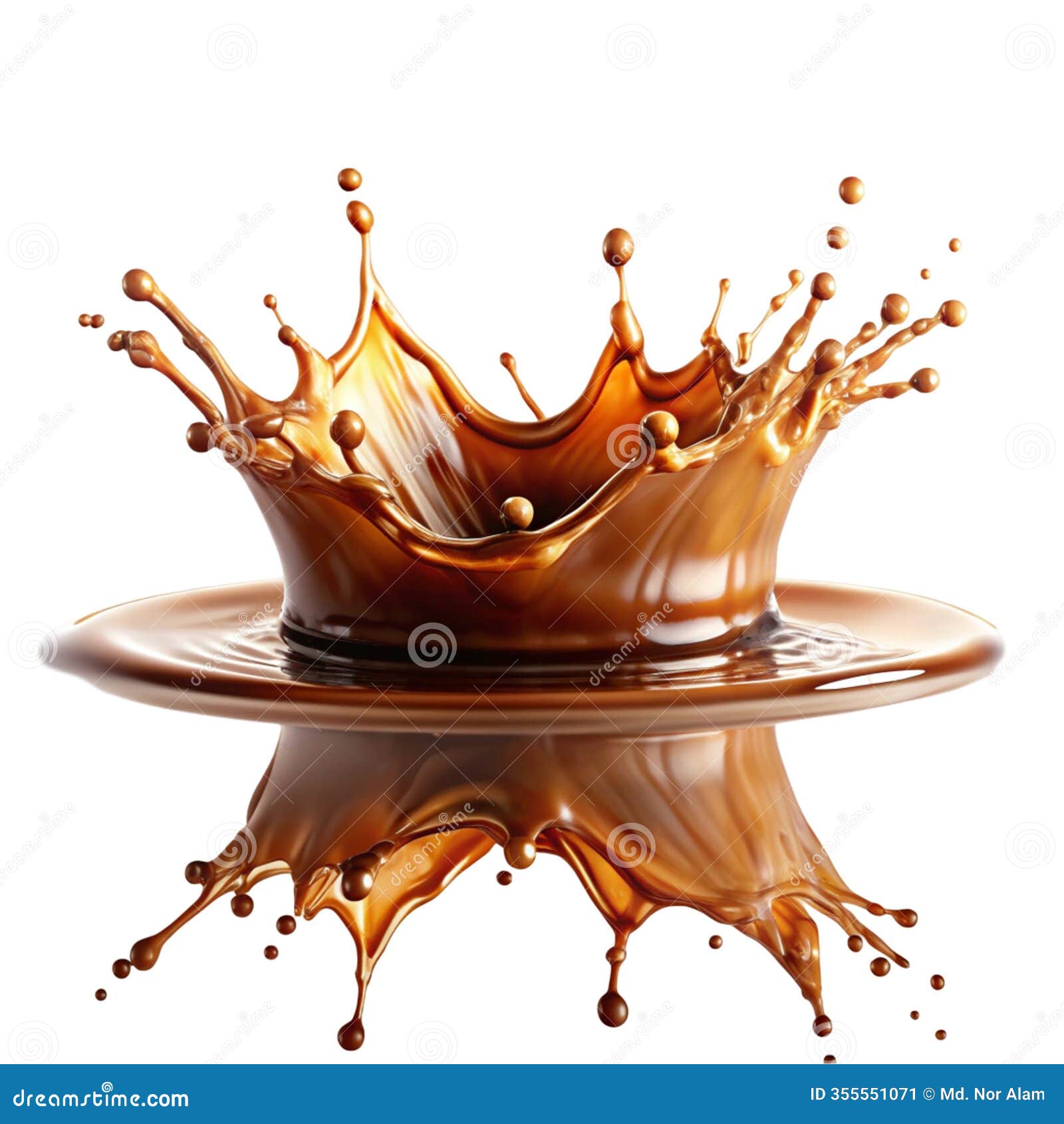 Splash of Brown Liquid Isolated on White Background Stock Illustration ...