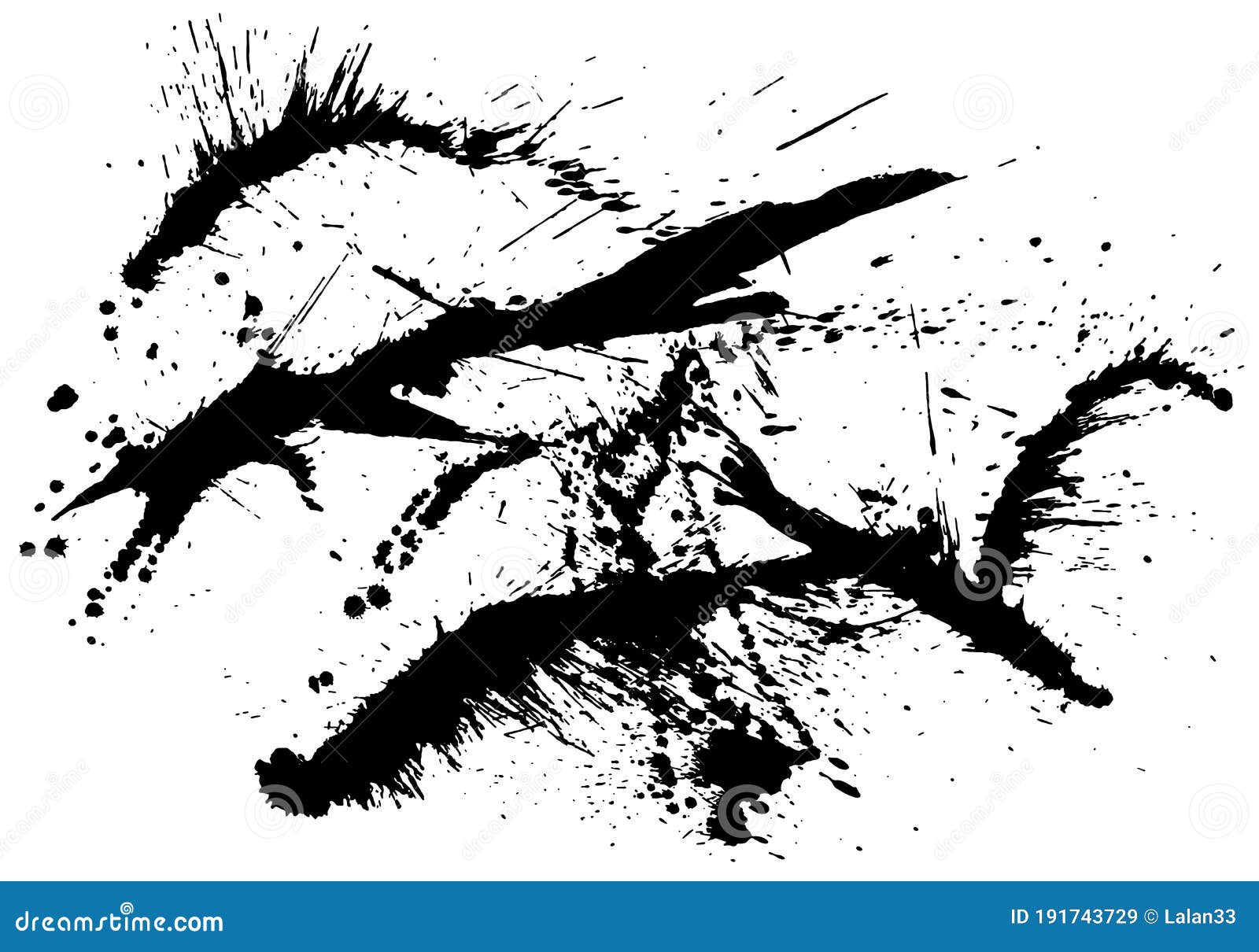 Splash. Brush Stroke Illustrations. Ink Art. Stock Vector ...