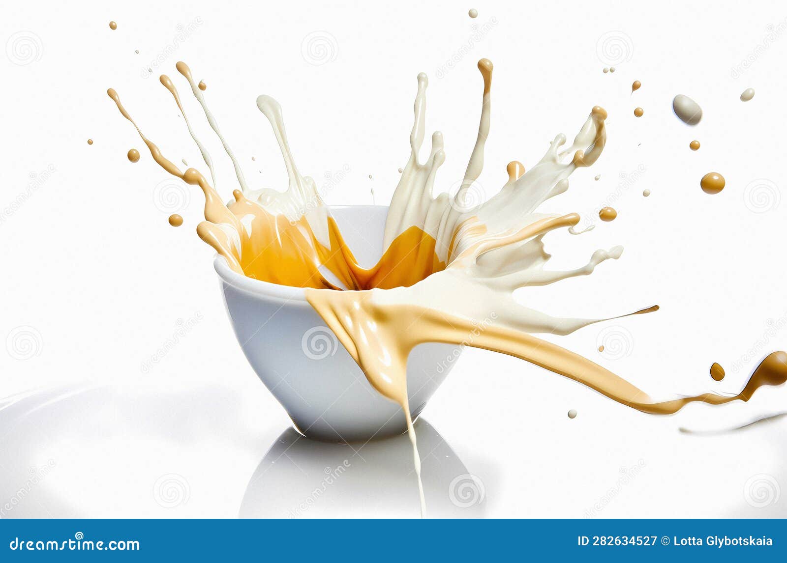 Splash Cafe Cup Milk with Milk Isolated on White Stock Illustration ...