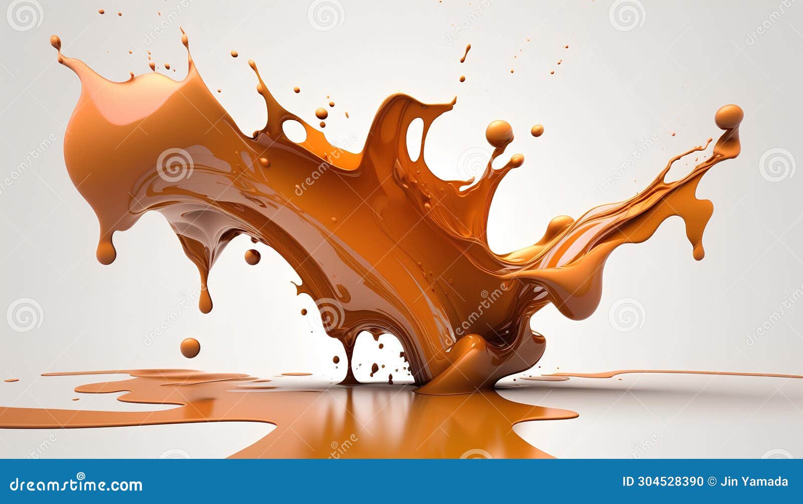 Splash of Caramel. 3d Rendering, 3d Illustration Stock Illustration ...