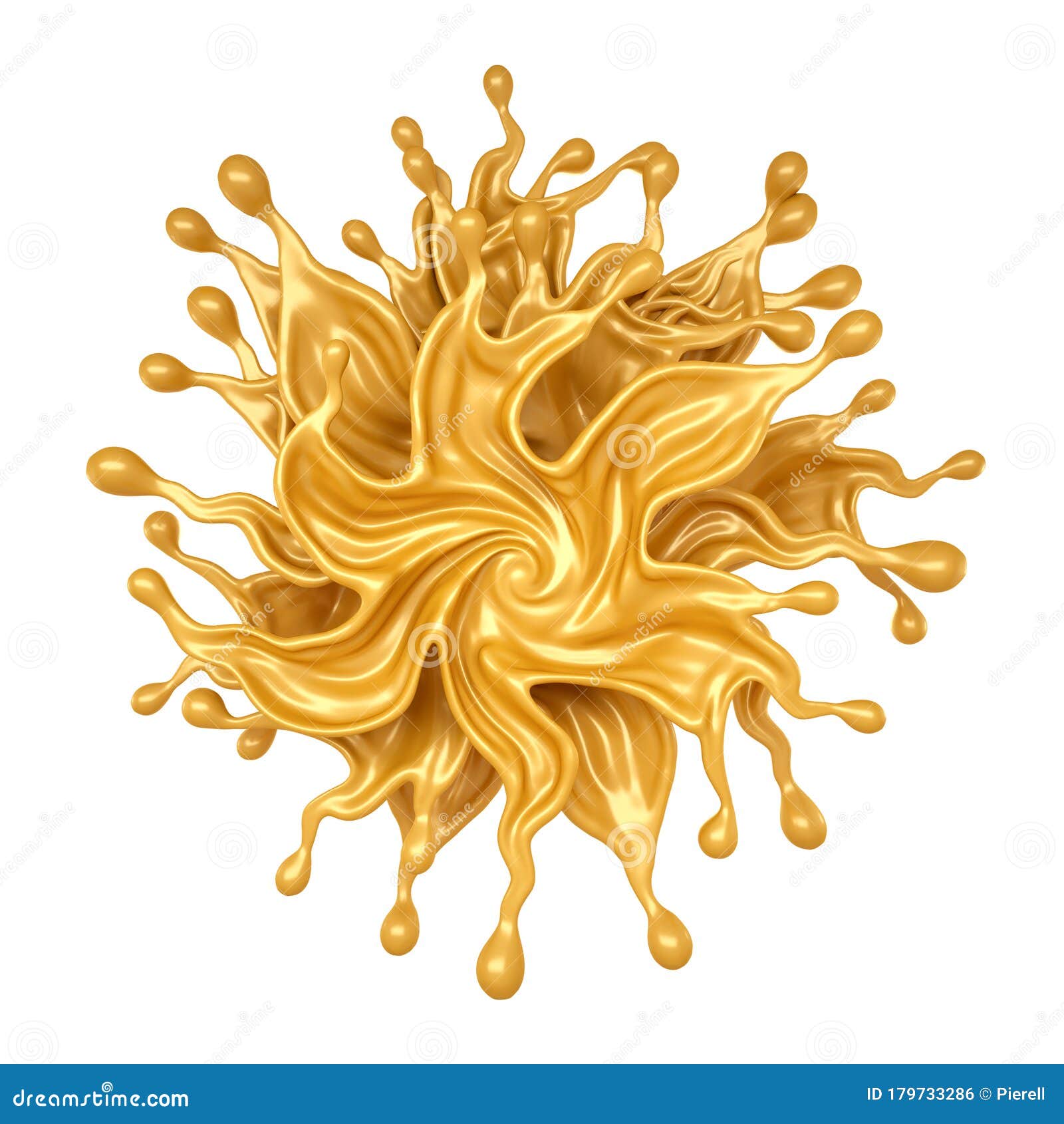 A Splash of Caramel Flower. 3d Illustration, 3d Rendering Stock ...