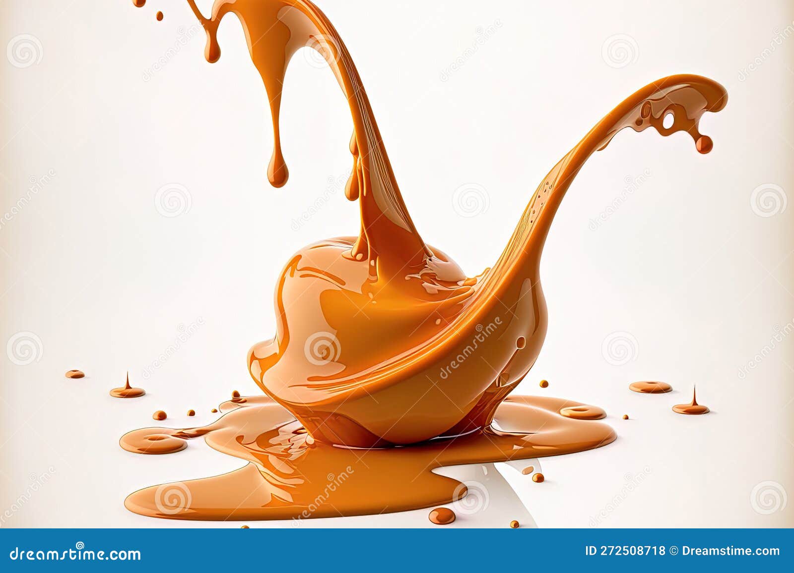 Splash of Caramel Sauce on a White Background, Isolated Stock ...