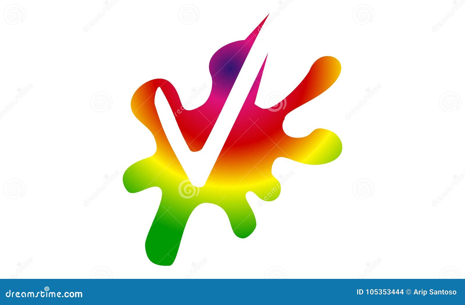 Splash Check Mark stock vector. Illustration of color - 105353444