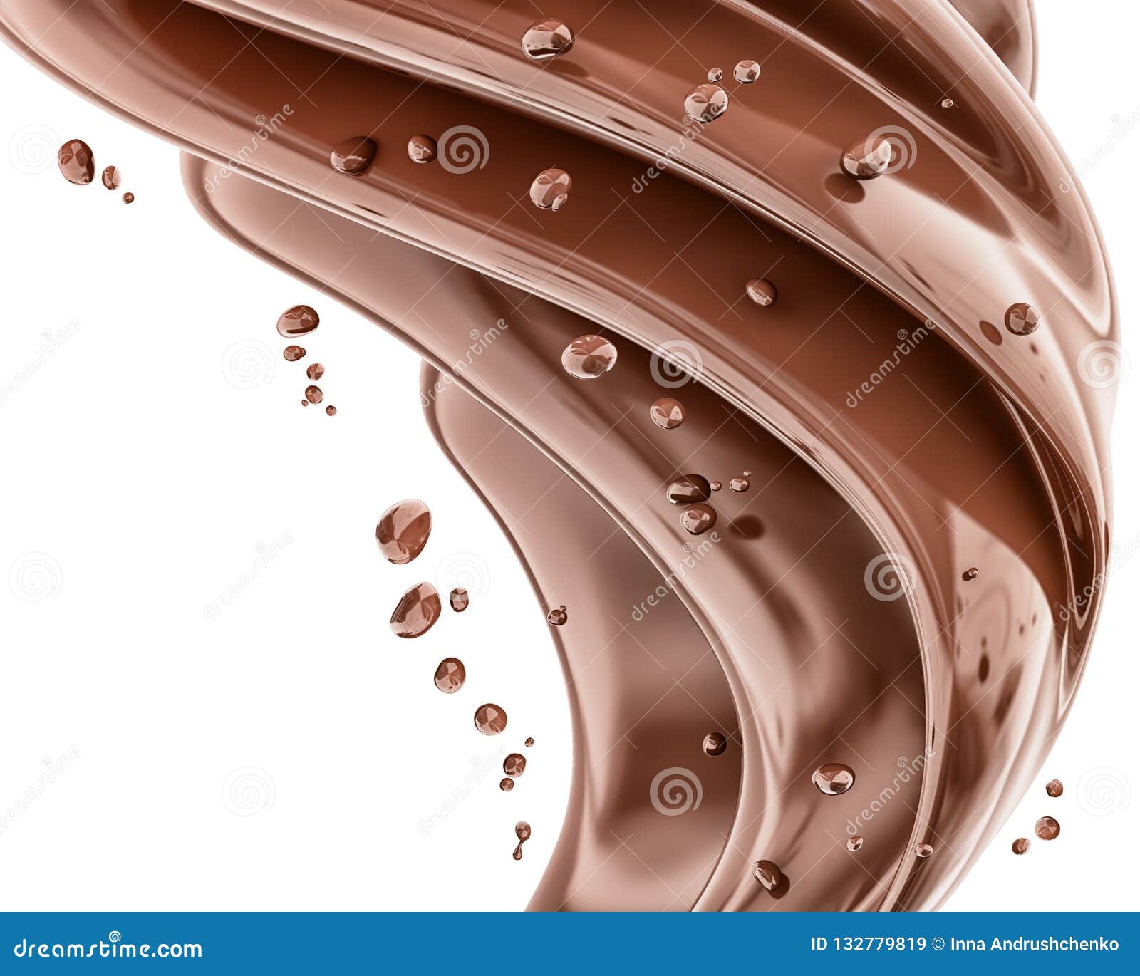 Splash Chocolate , Abstract Background 3d Rendering Stock Illustration ...
