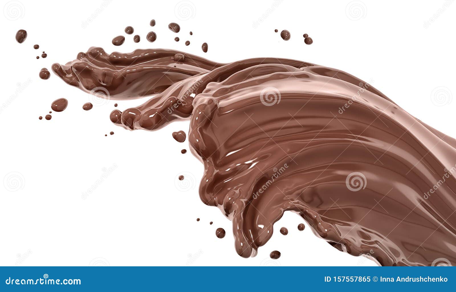 Splash of Chocolate Abstract Background 3d Rendering Stock Illustration ...