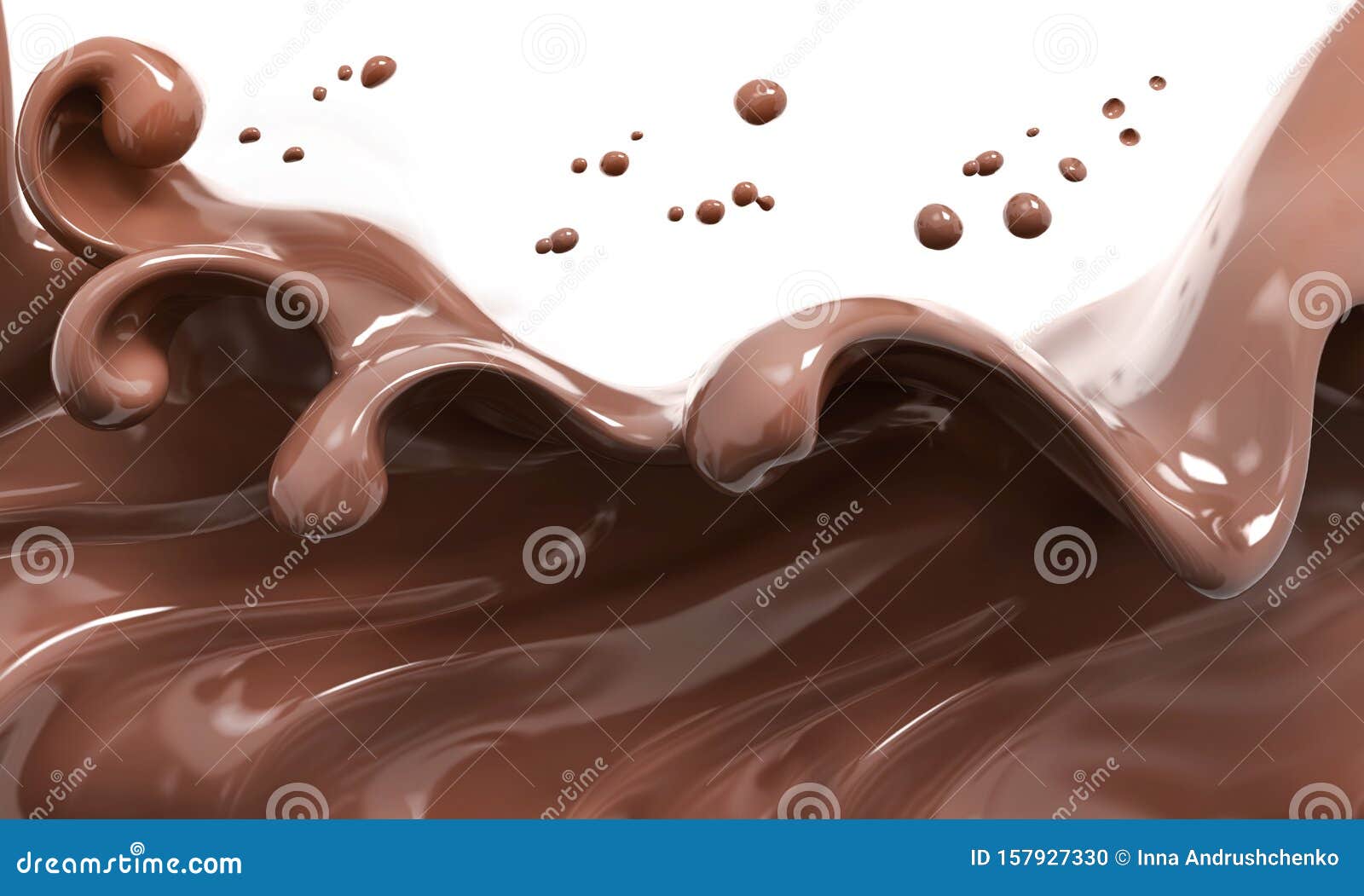Splash of Chocolate Abstract Background 3d Rendering Stock Illustration ...