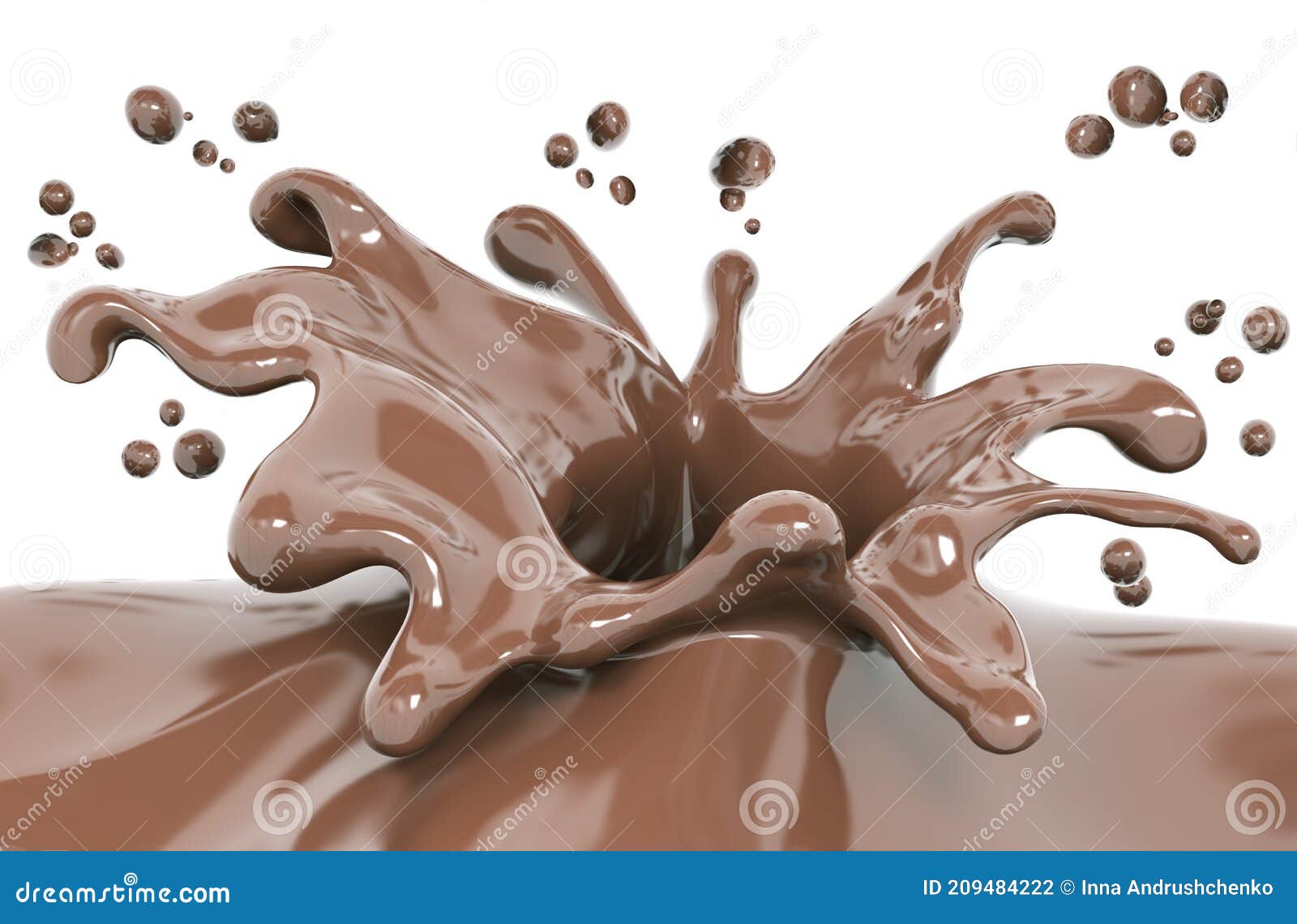 Splash of Chocolate, Abstract Background, Isolated 3d Rendering Stock ...