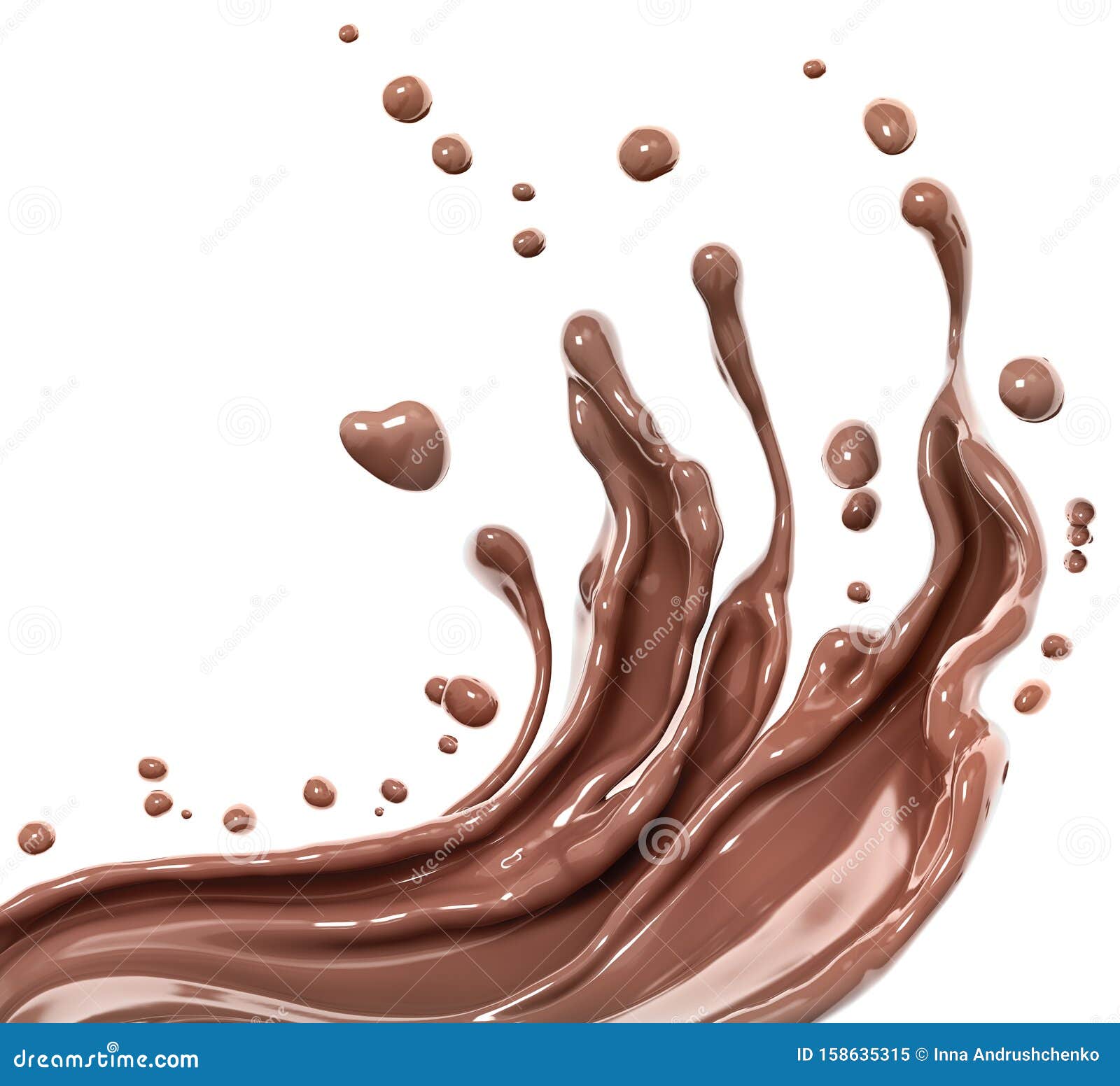 Splash of Chocolate Abstract Background, 3d Rendering Stock ...