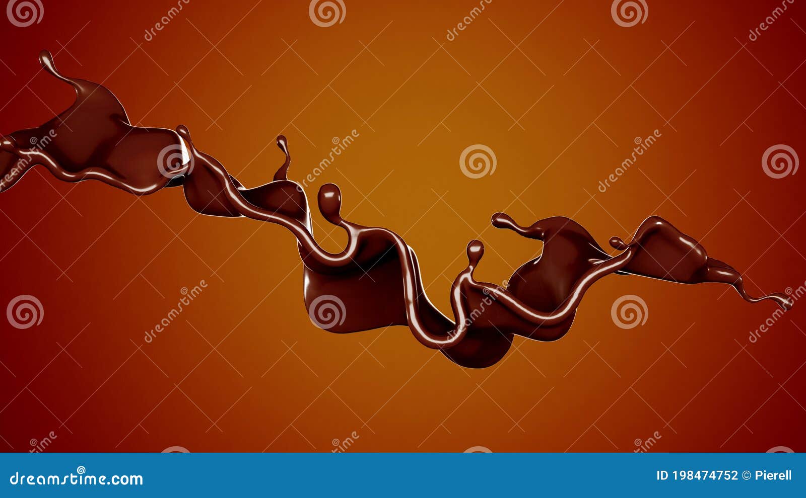 A Splash of Chocolate on a Brown Background. 3d Illustration, 3d ...