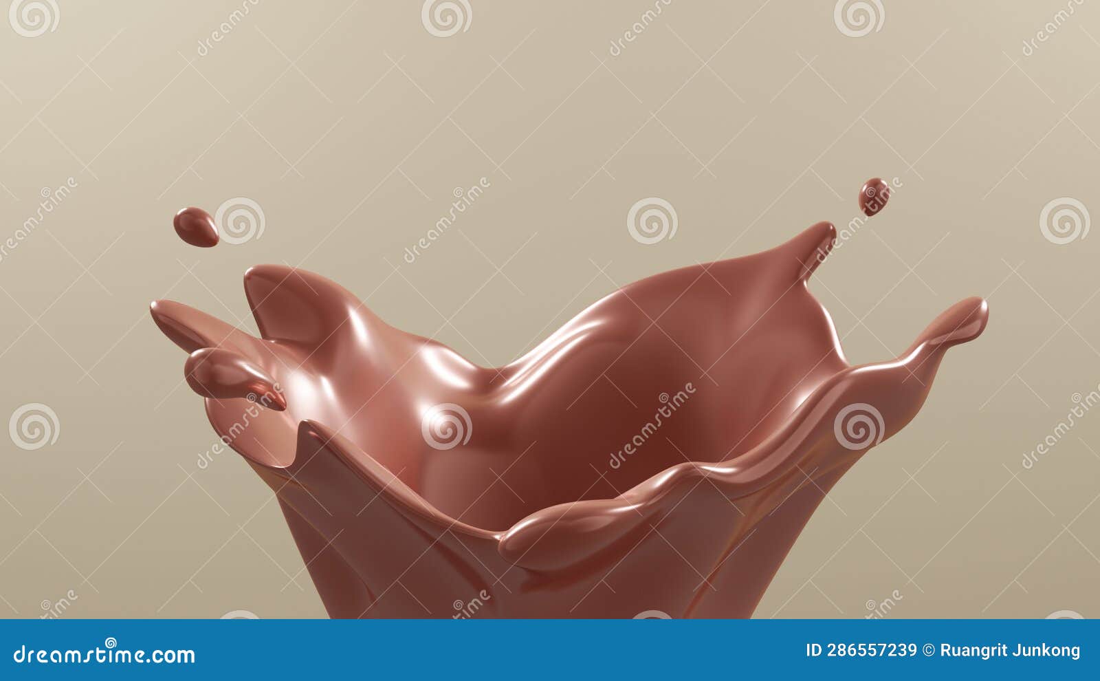 Splash of Chocolate or Cocoa. 3d Render Stock Illustration ...