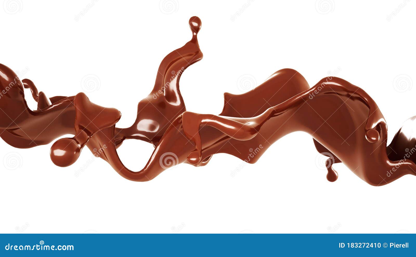 A Splash of Chocolate. 3d Illustration, 3d Rendering Stock Illustration ...