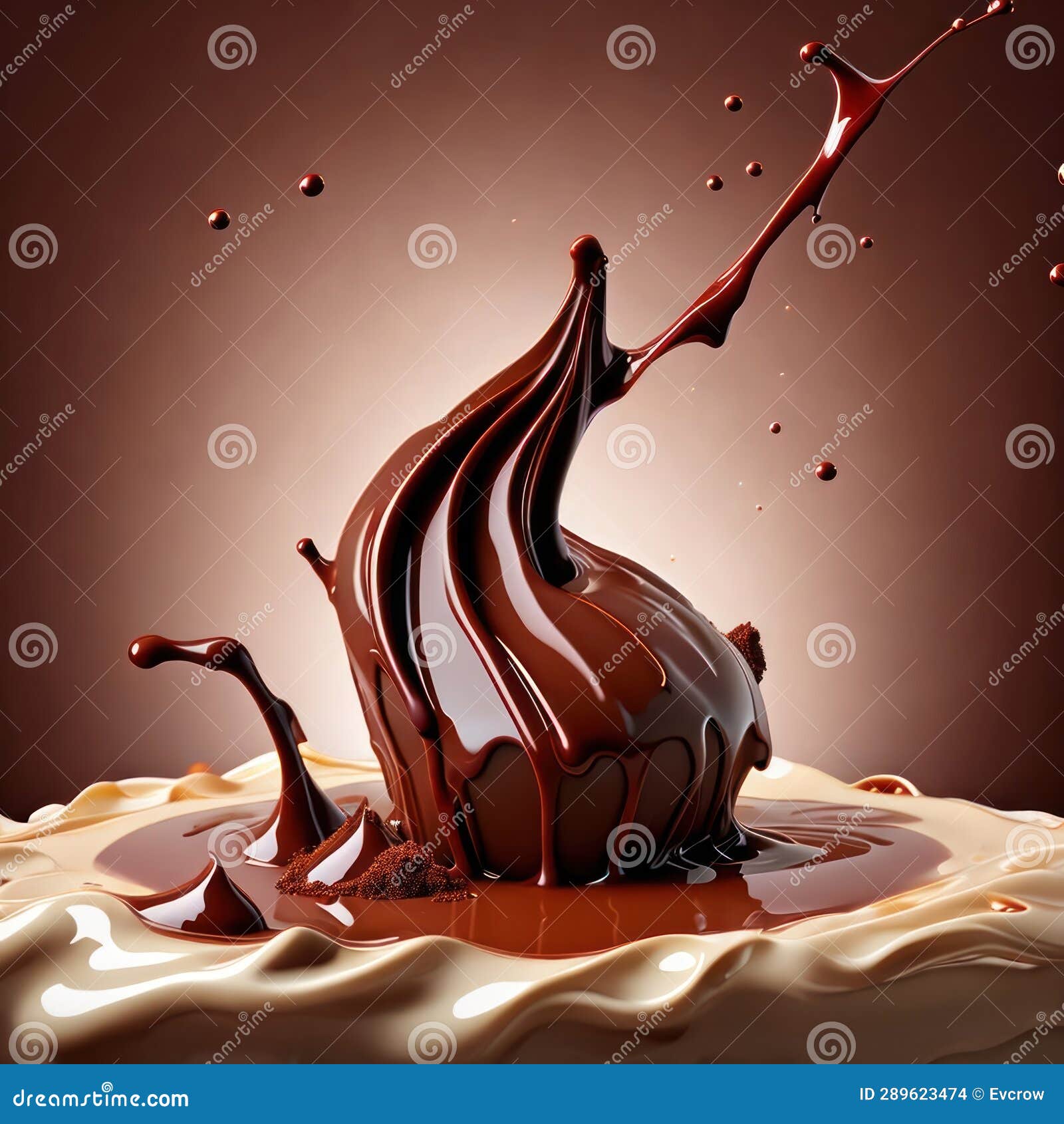 Splash of chocolate stock photo. Image of design, shake - 289623474
