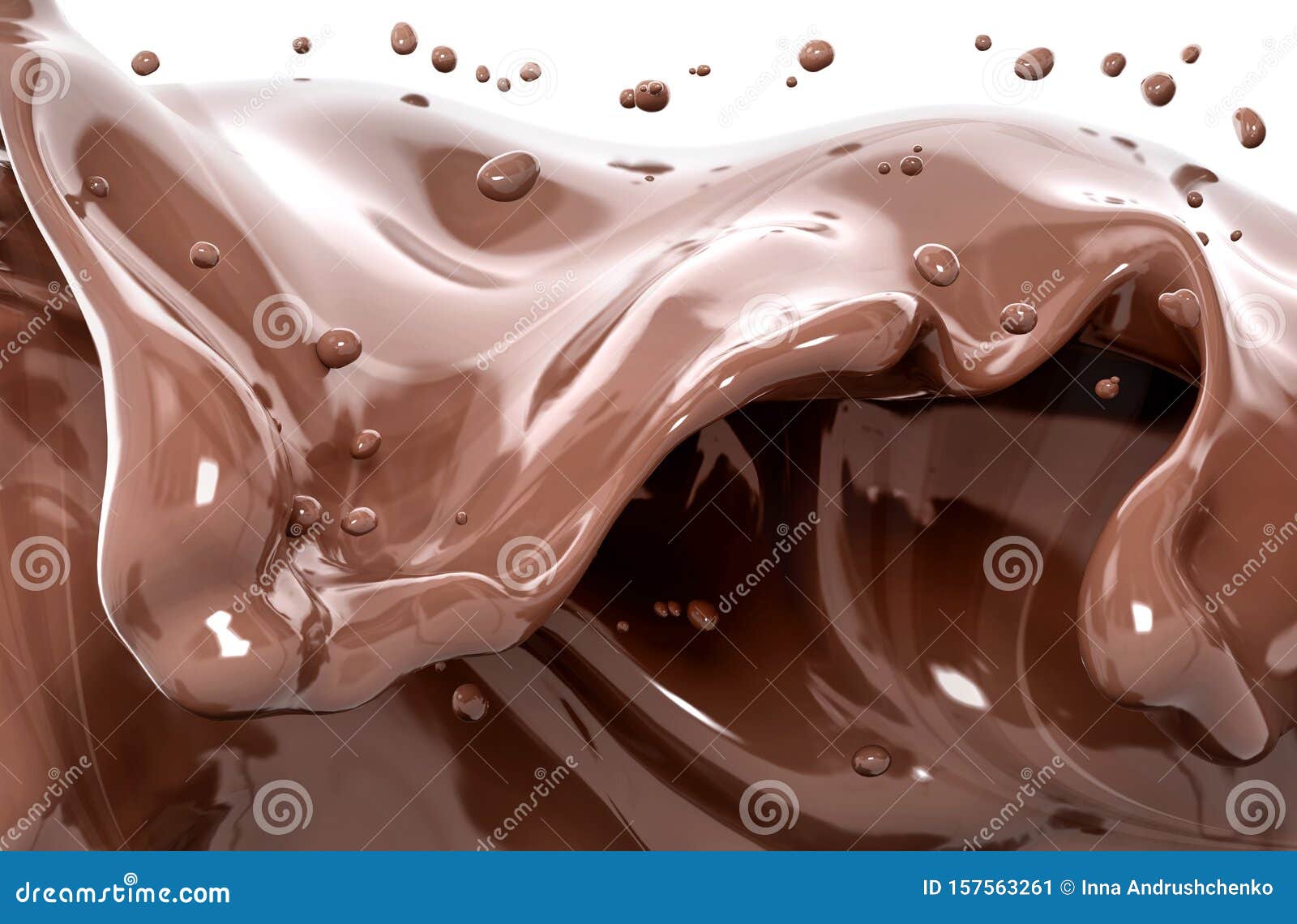 Splash of Chocolate Abstract Background 3d Rendering Stock Illustration ...