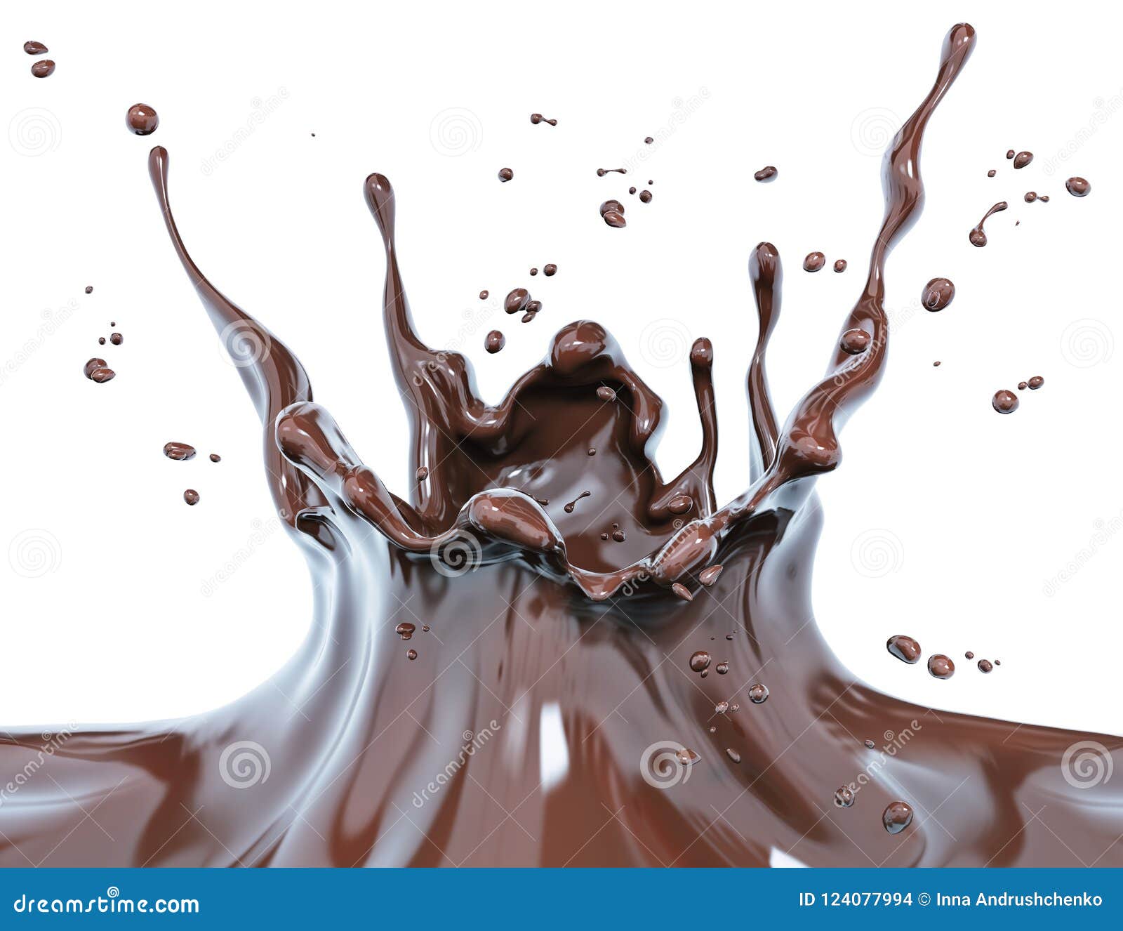 Splash Chocolate Isolated Illustration 3d Rendering Stock Illustration ...