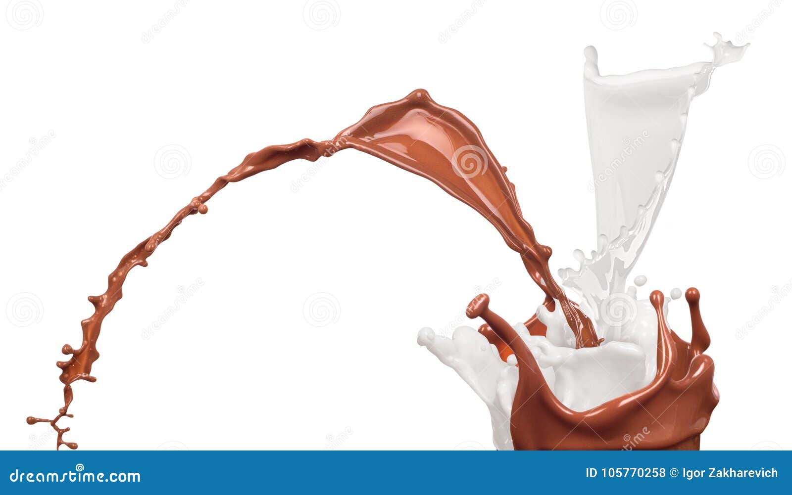 A Splash of Chocolate with Milk Stock Photo - Image of flow, drop ...