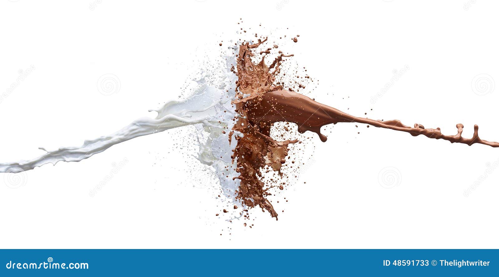 Splash of Chocolate Milk and White Milk Path Stock Image - Image of ...