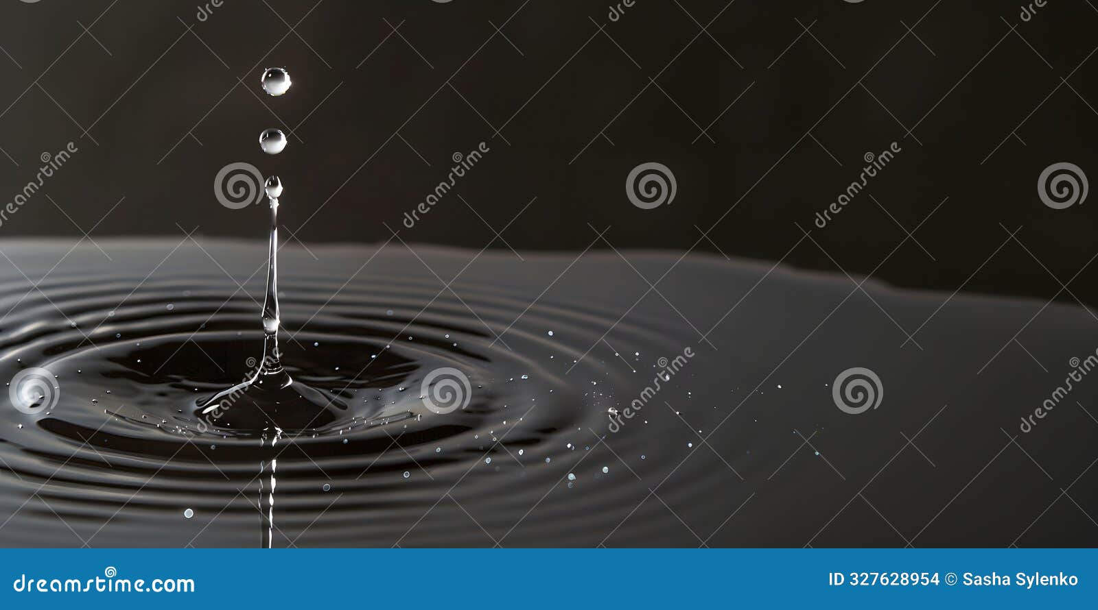 A Splash of Circles on the Water Surface from the Fall of a Drop Stock ...
