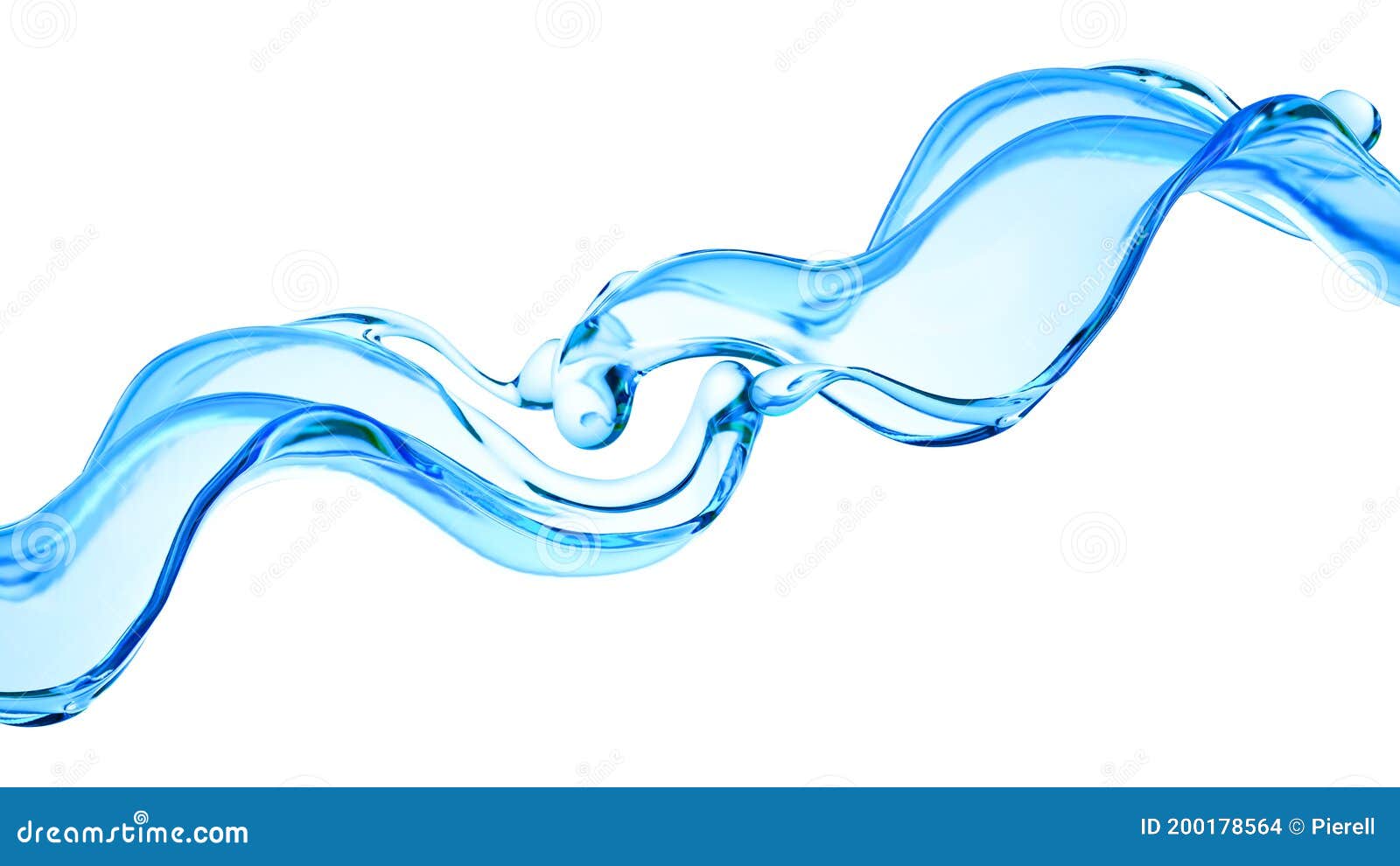 Splash of Clear Blue Liquid, Water. 3d Illustration, 3d Rendering Stock ...