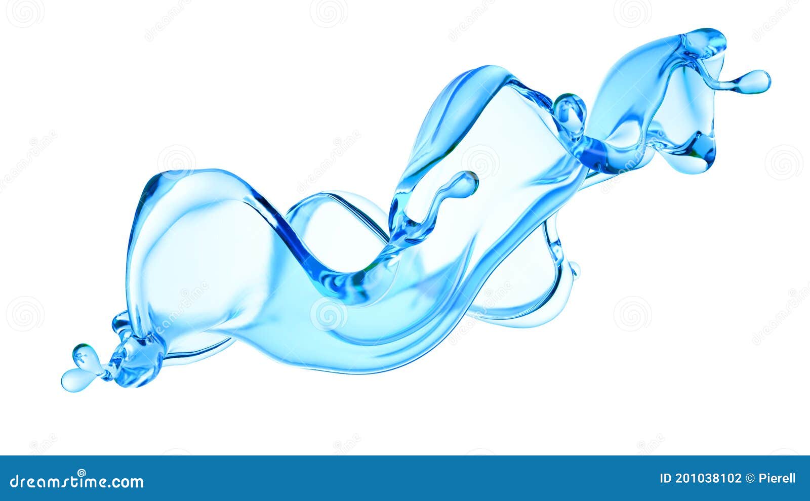 Splash of Clear Blue Liquid, Water. 3d Illustration, 3d Rendering Stock ...