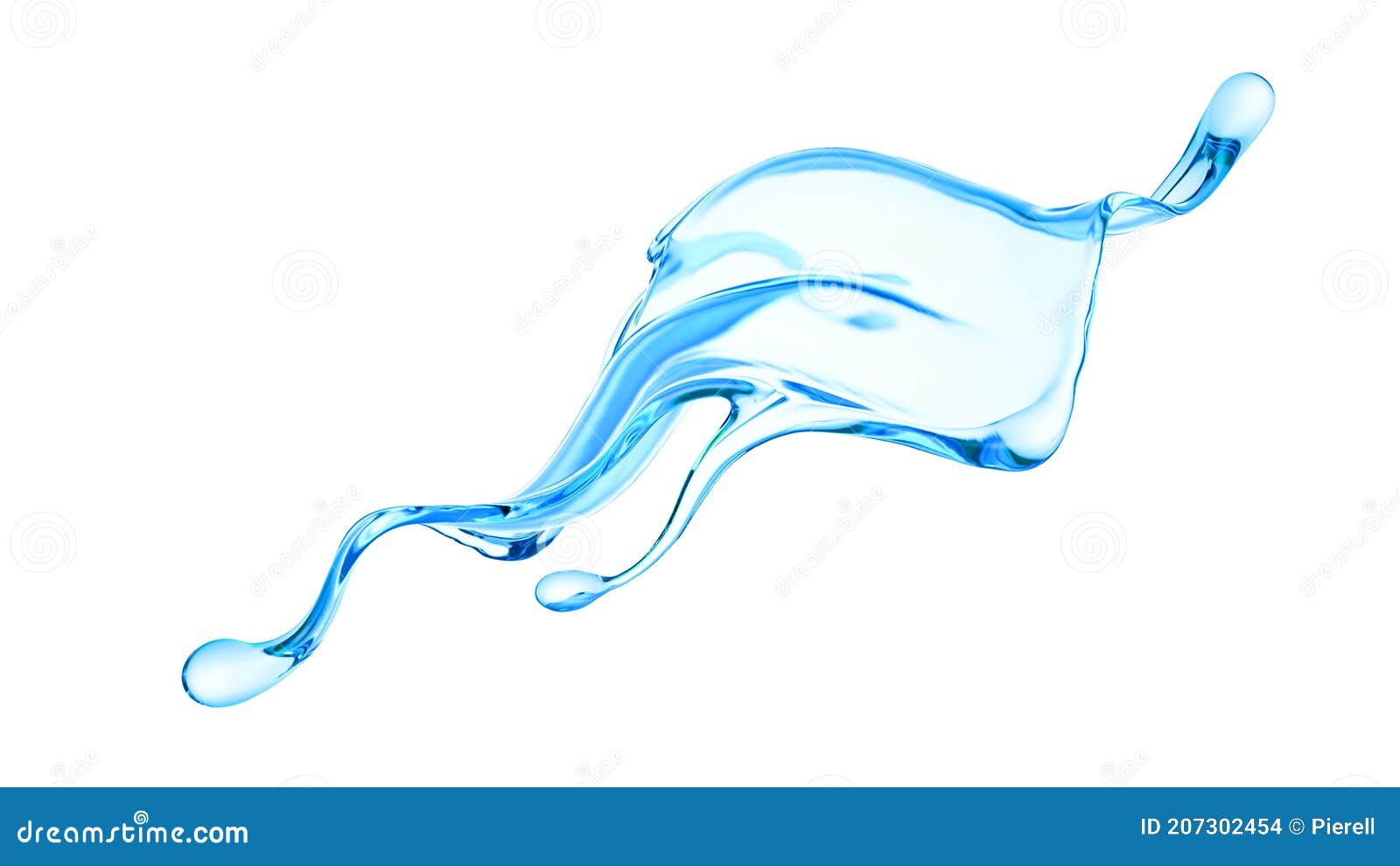 Splash of Clear Blue Liquid, Water. 3d Illustration, 3d Rendering Stock ...