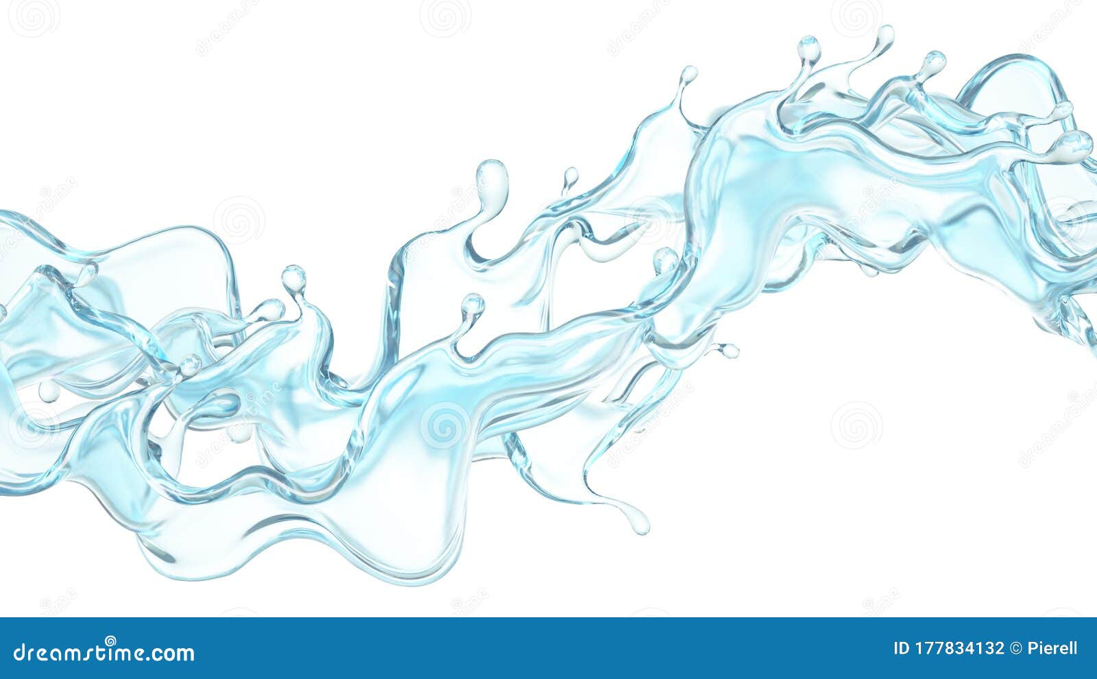 A Splash of Clear Blue Water. 3d Illustration, 3d Rendering Stock ...