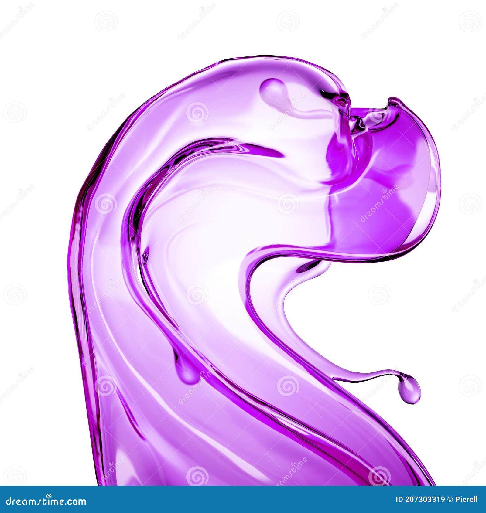 Splash of Clear Violet Liquid. 3d Illustration, 3d Rendering Stock ...
