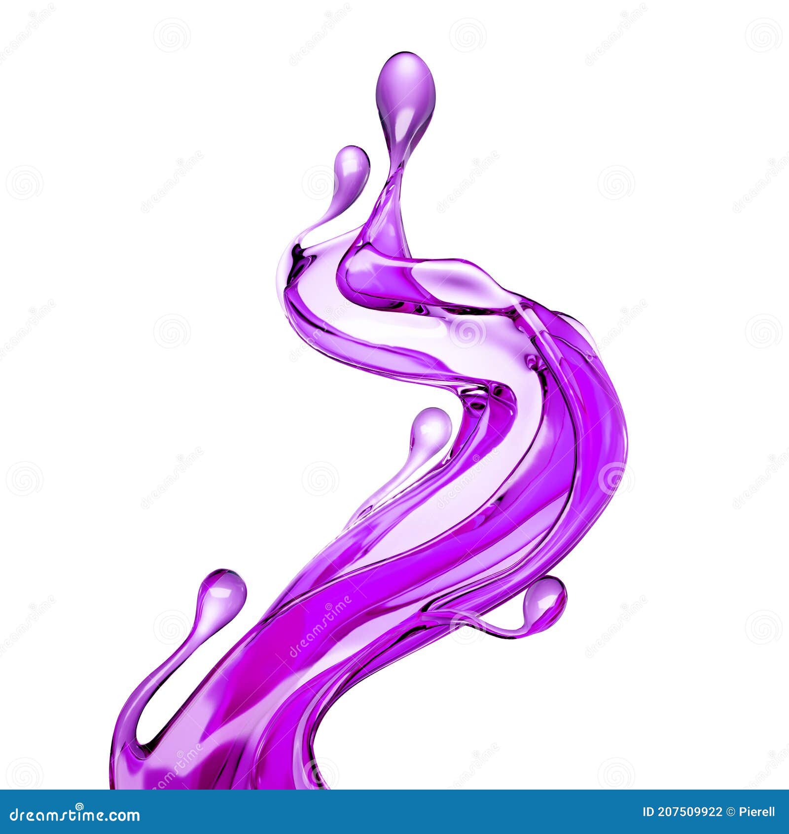 Splash of Clear Violet Liquid. 3d Illustration, 3d Rendering Stock ...