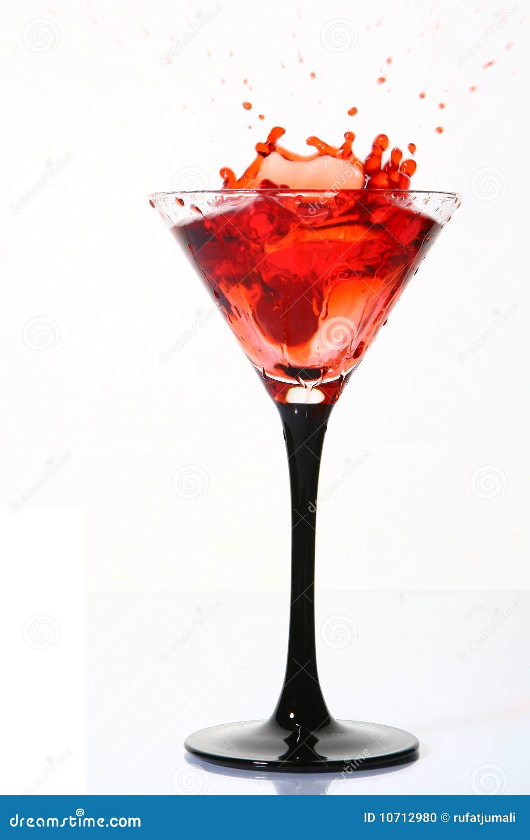 Splash Cocktail with Dessert Cherry Stock Photo - Image of purity ...