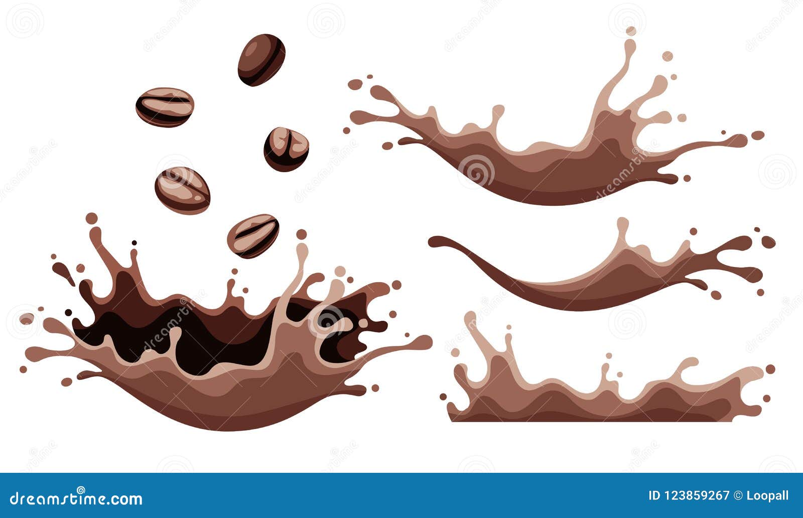 Splash of Coffee with Beans Stock Vector - Illustration of bean ...