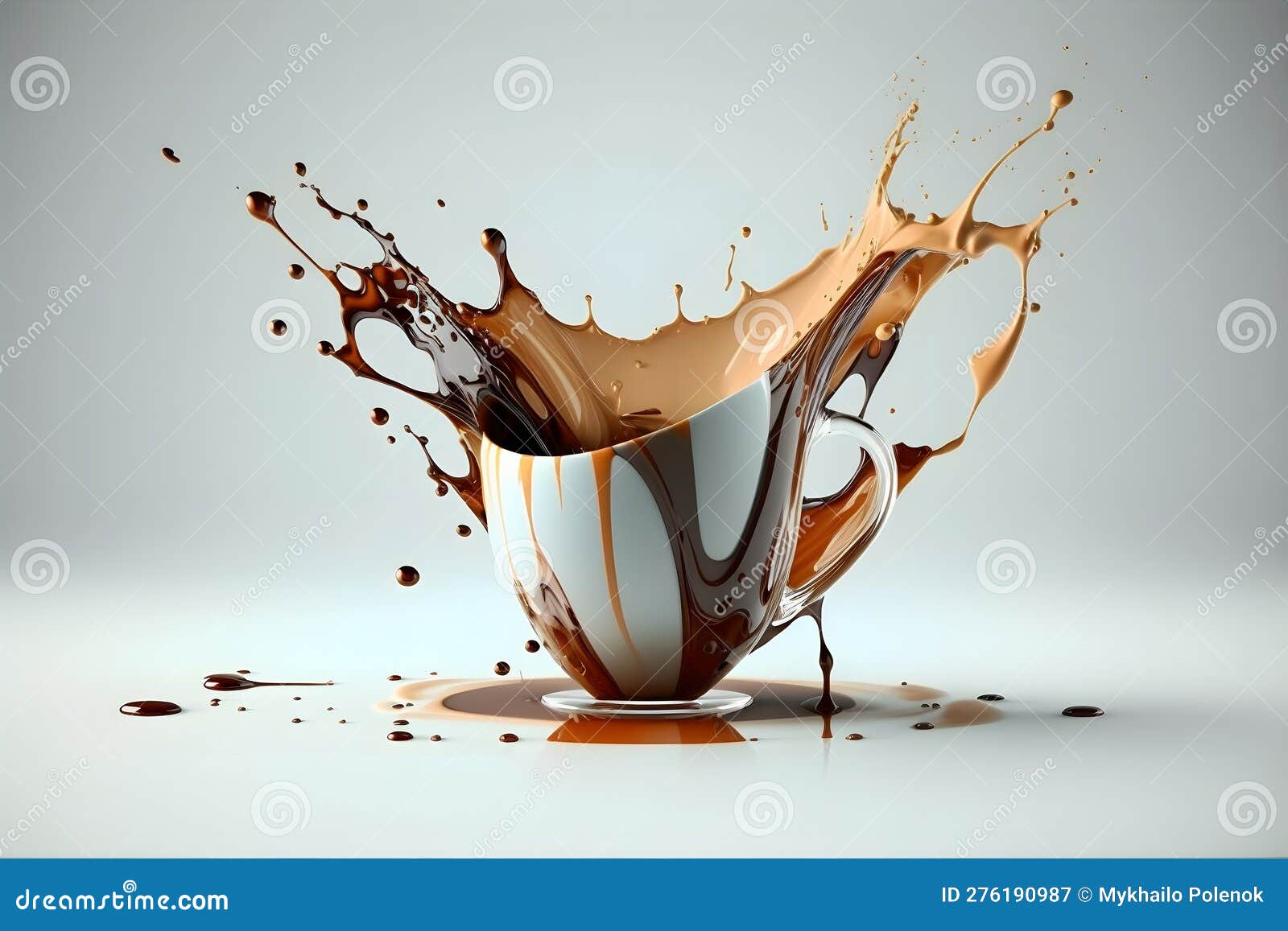 Splash Coffee Cup. Neural Network AI Generated Stock Image - Image of ...