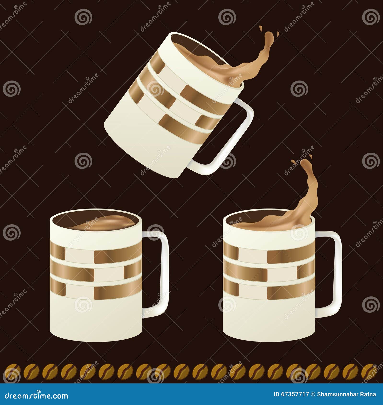 SPLASH COFFEE MUGS stock vector. Illustration of paint - 67357717