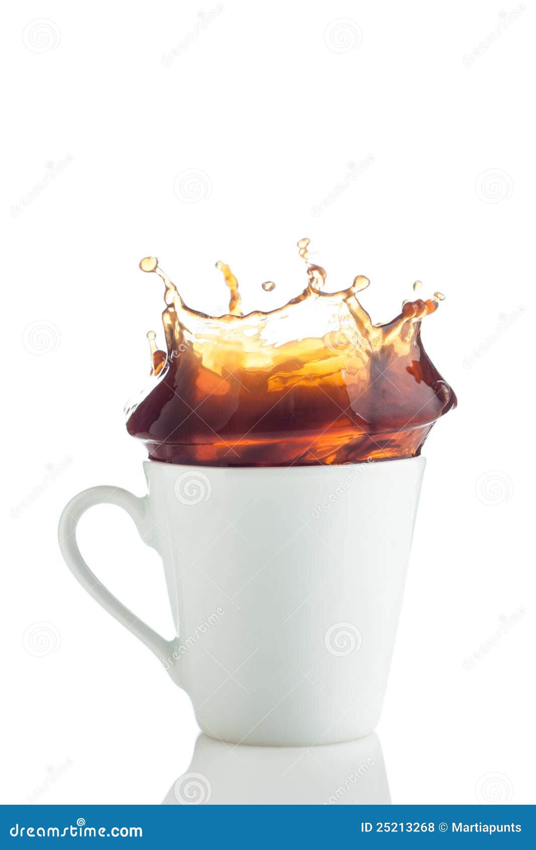 Splash of Coffee in White Cup Stock Photo - Image of espresso, liquid ...