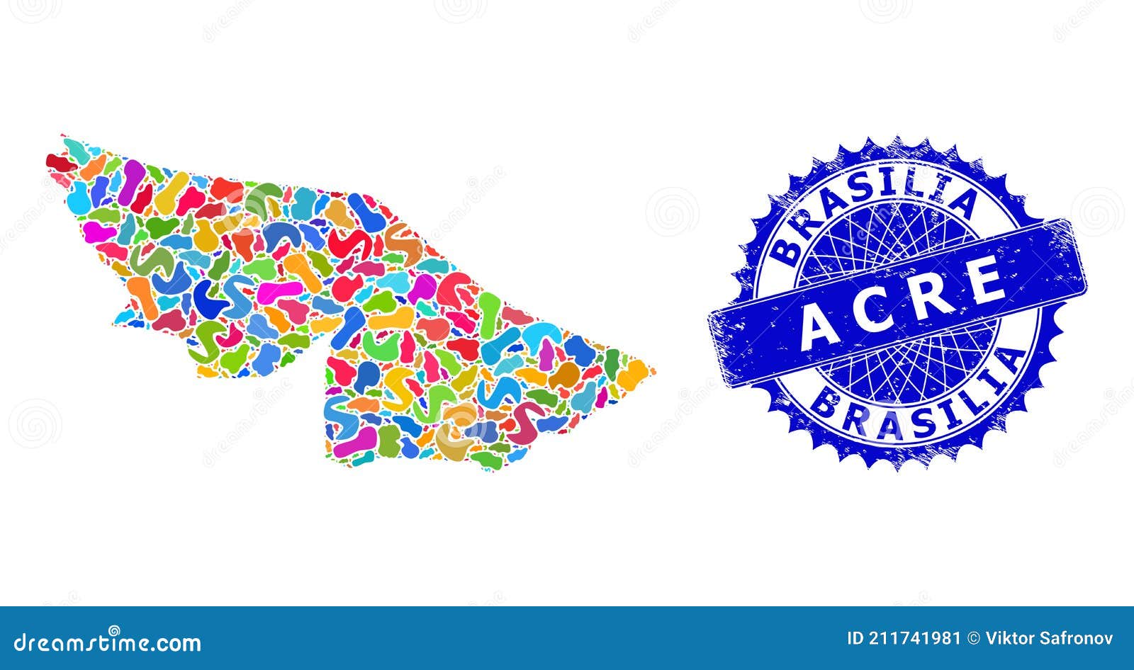 Collage Acre State Map With Textured Doctor Stamp Cartoon Vector ...