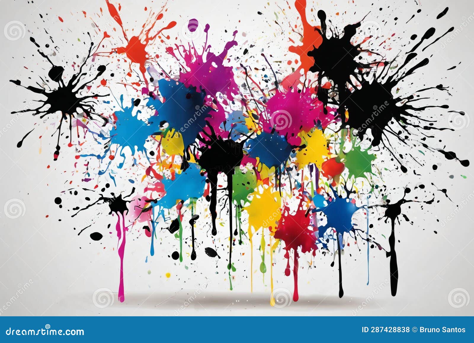 Splash of Colored Inks on a White Background. Stock Illustration ...