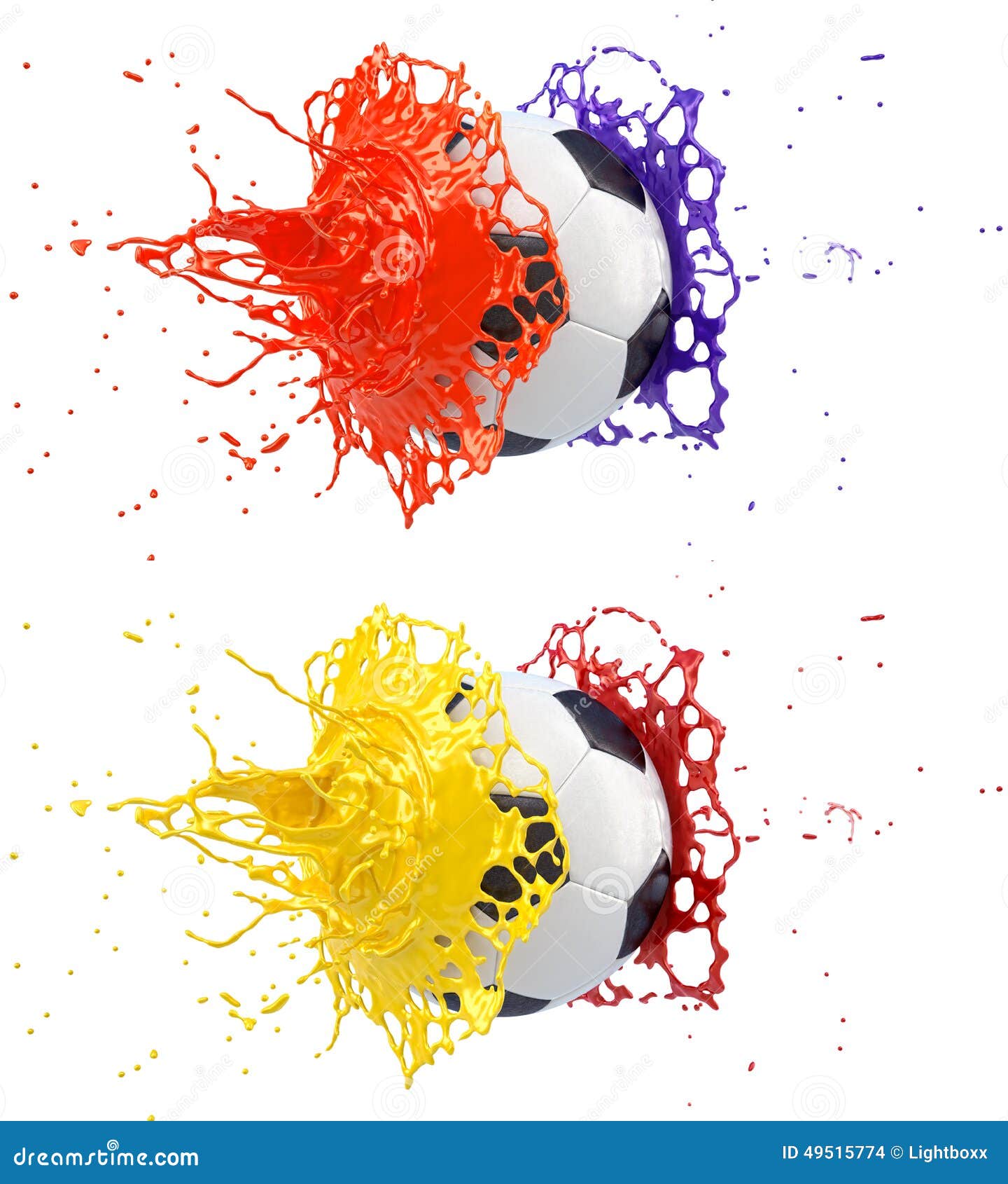 Splash - Colored Paint - Soccer Ball Stock Illustration - Illustration ...