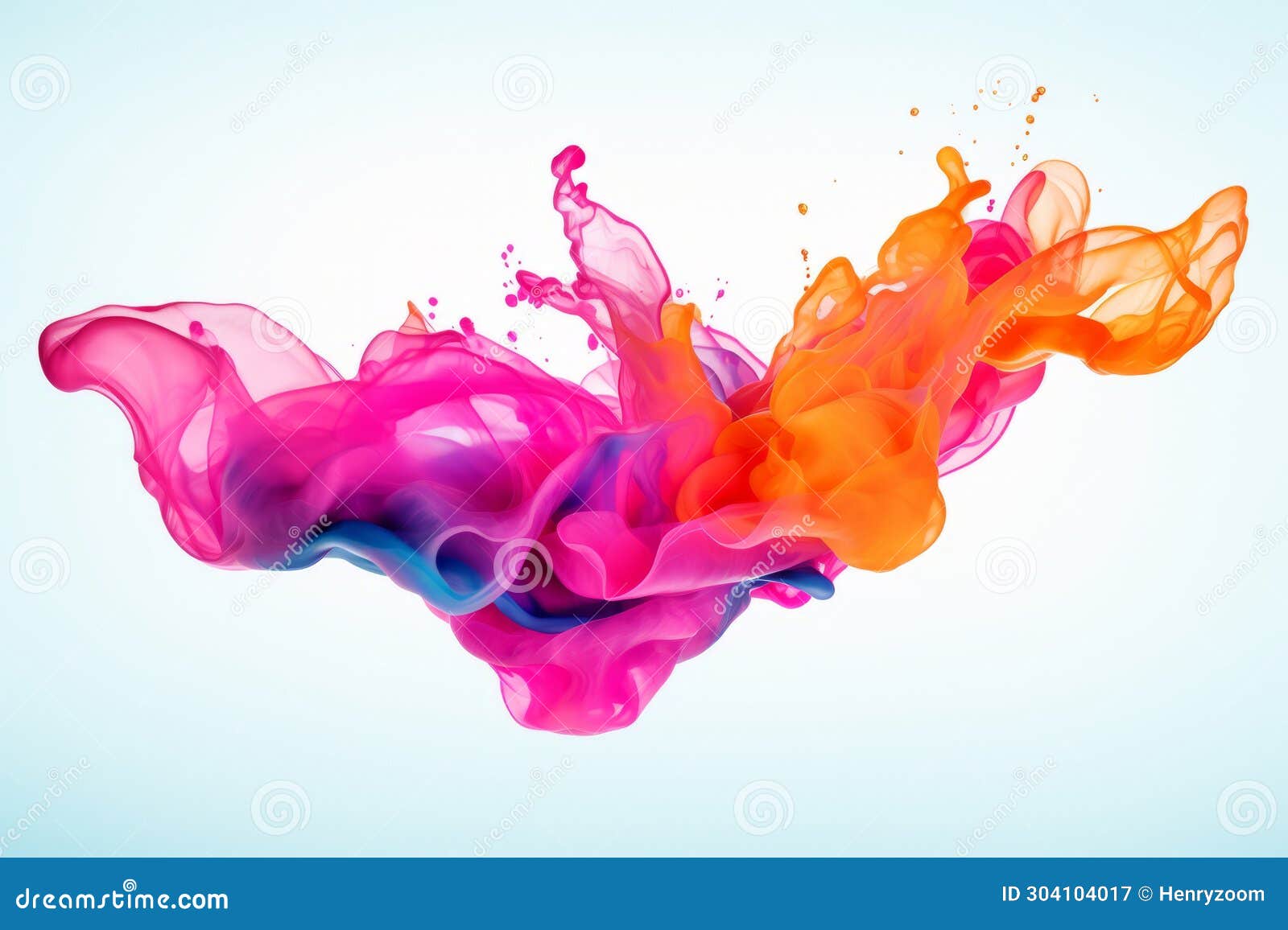 Splash of Colorful Drop in Water Isolated on a White Background, Cloud ...