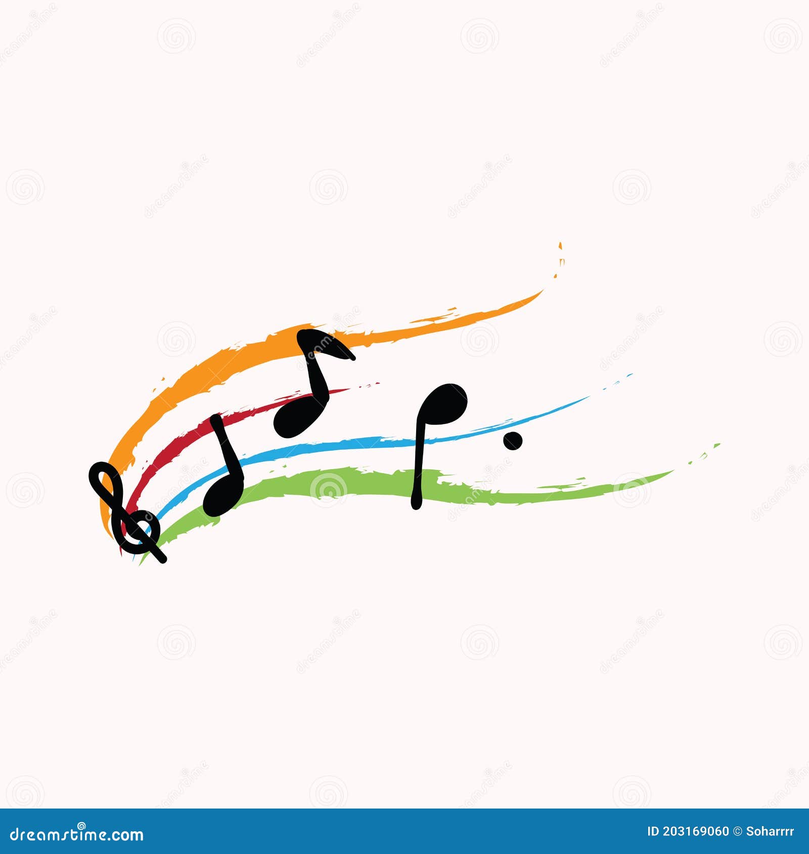 Splash of Colorful Musical Notes Flowing Wave Vector Illustration Stock ...