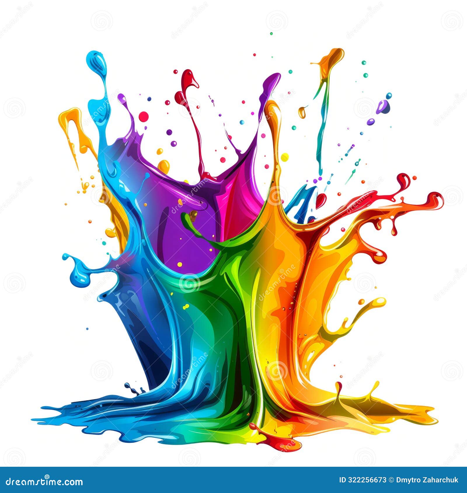 A Splash of Colors Mixed and Splashed on a White Background, Stock ...