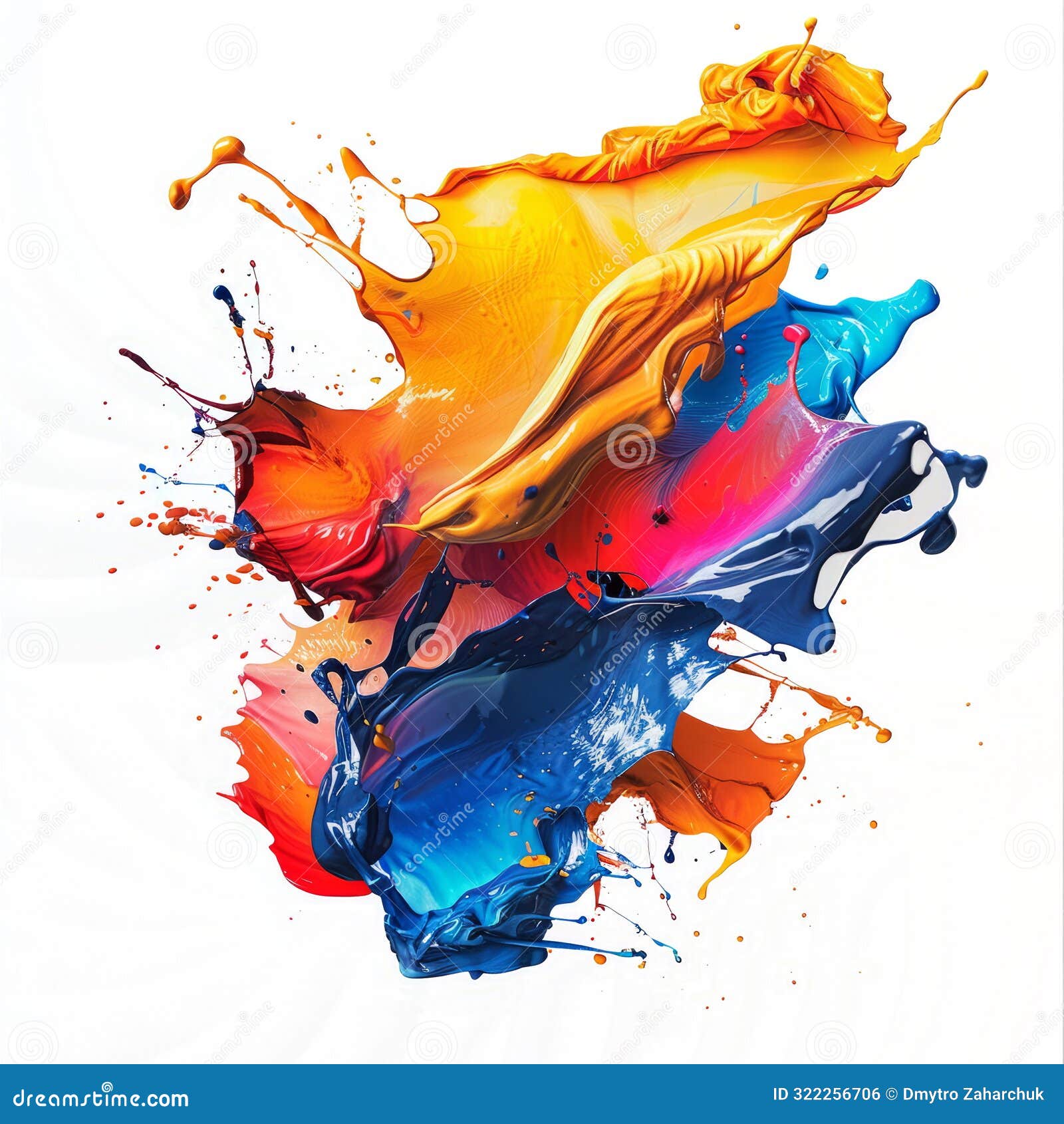 A Splash of Colors Mixed and Splashed on a White Background, Stock ...