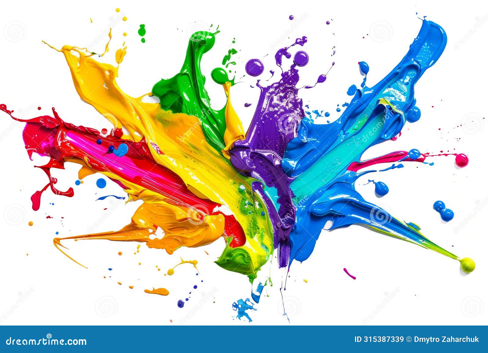 A Splash of Colors Mixed and Splashed on a White Background, Stock ...